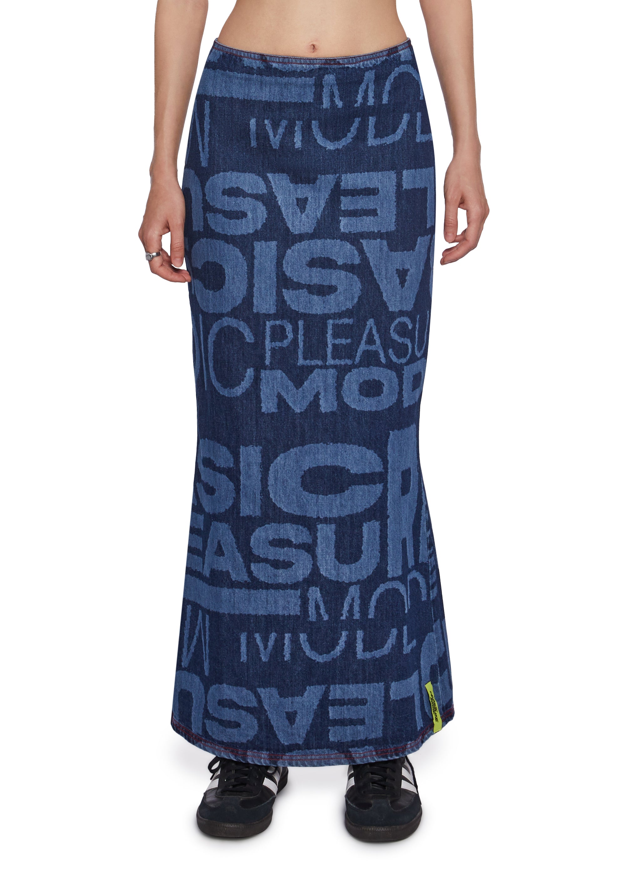 Basic Pleasure Mode Evie Midi Denim Skirt - Blue – Dolls Kill