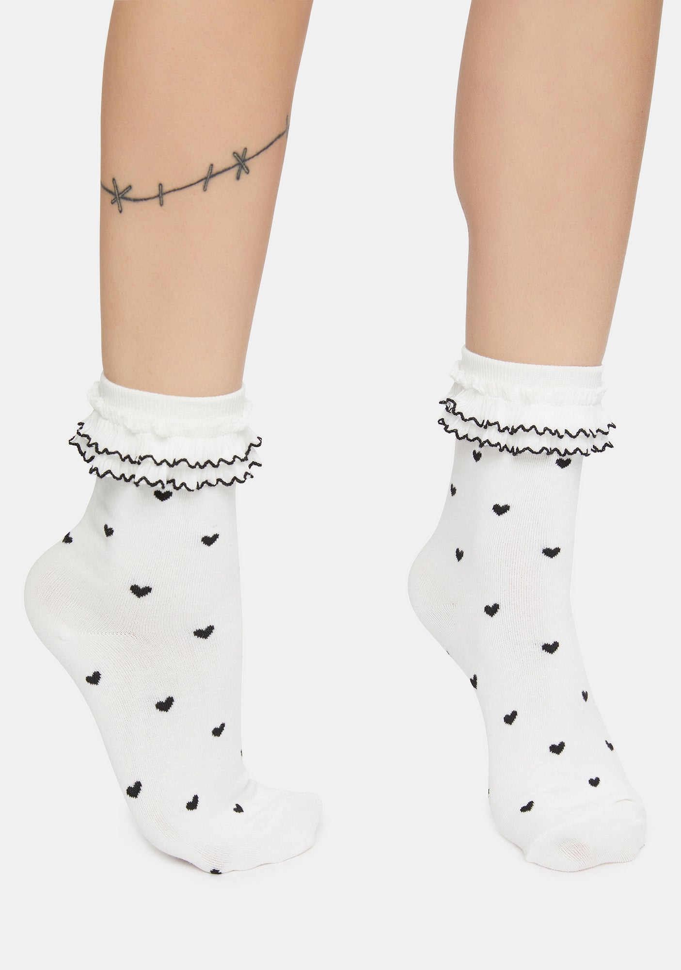 Tender Affection Ruffle Heart Print Socks – Dolls Kill