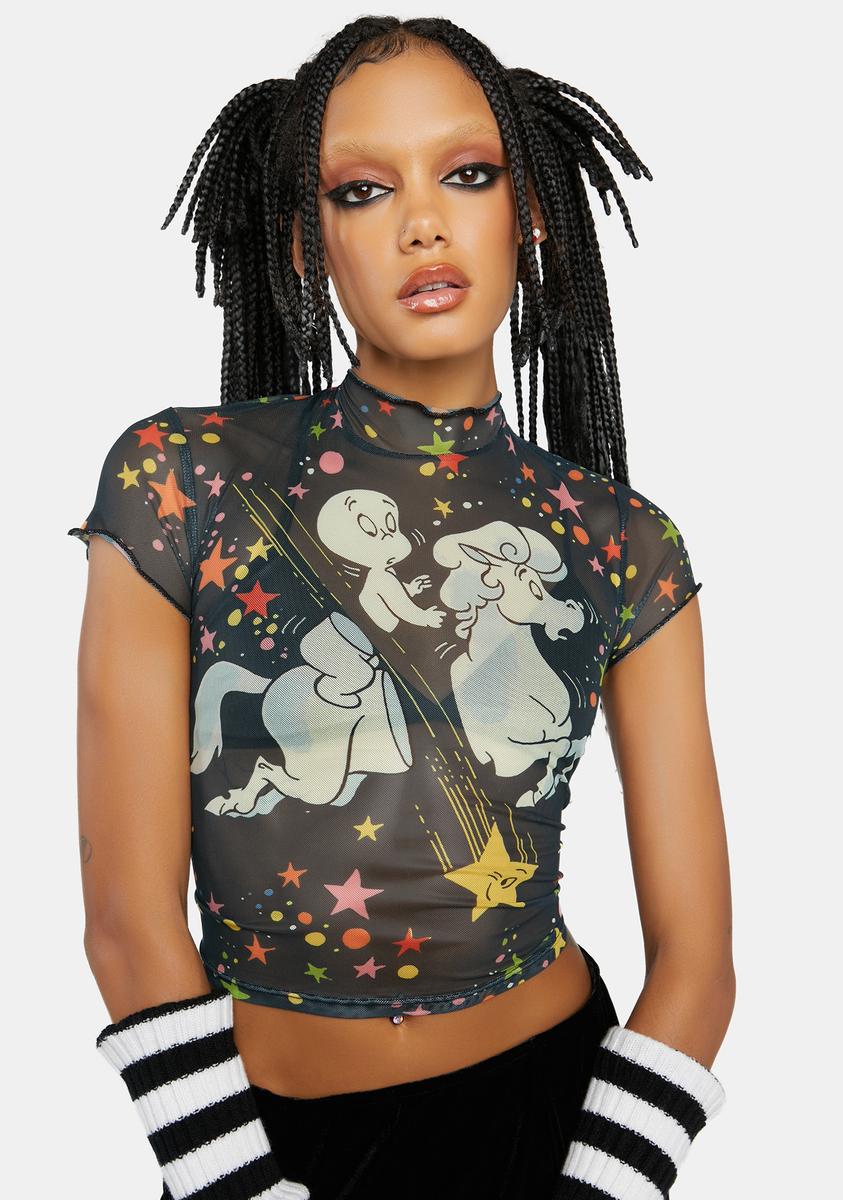 Dolls Kill x Hot Stuff Casper Casper Nightmare Print Baby Tee - Multi