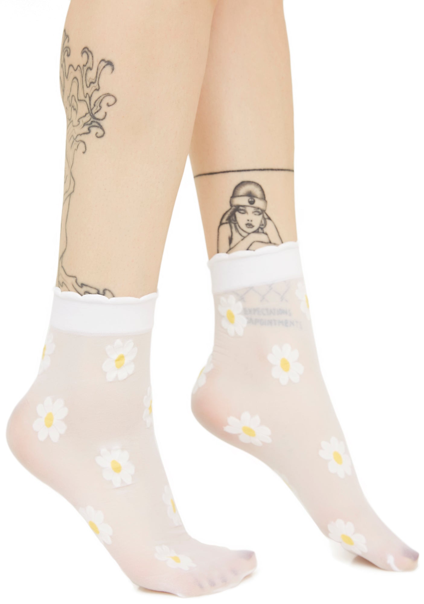 Fields Of Flowers Sheer Ankle Socks – Dolls Kill