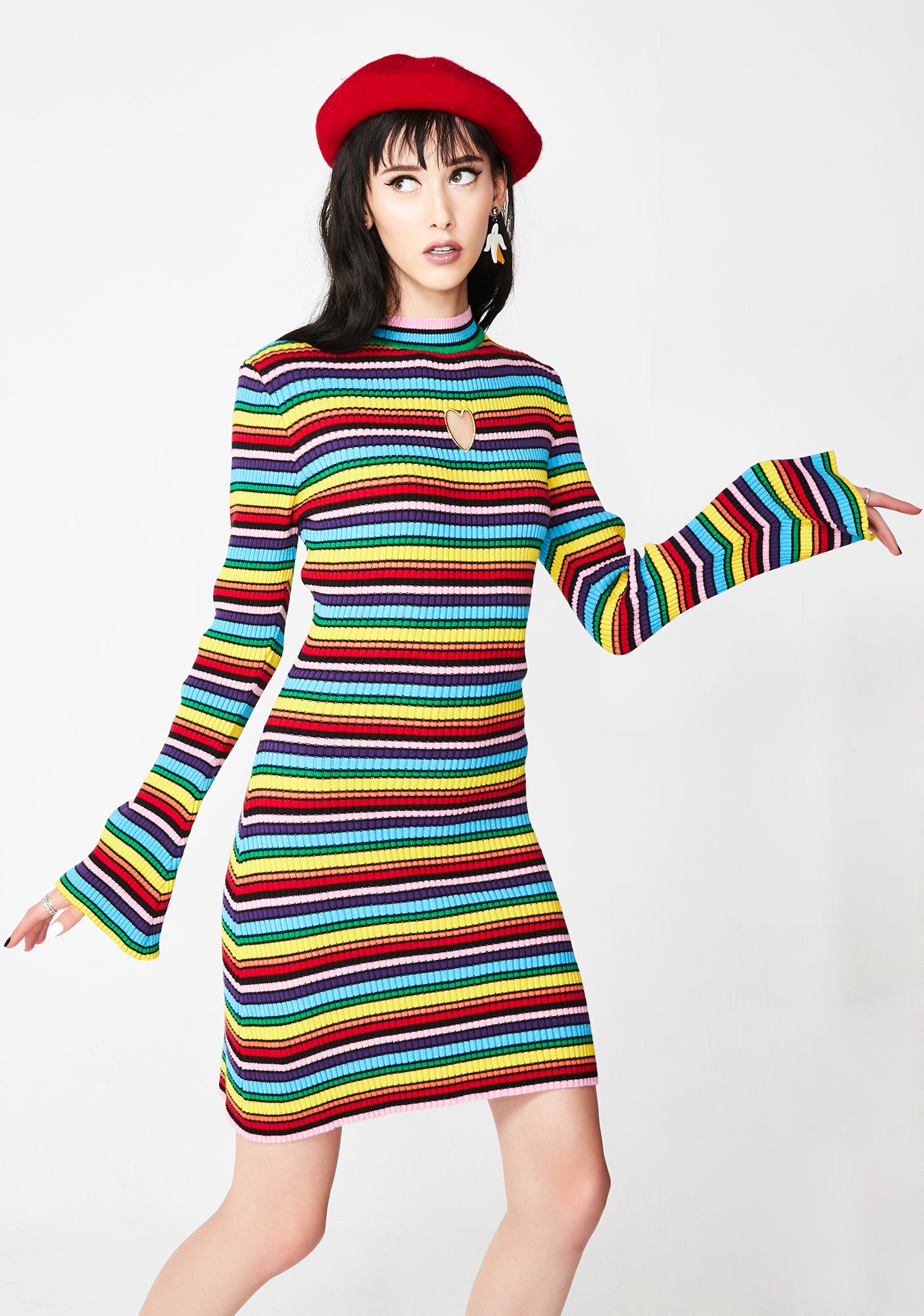 Rainbow Rib Dress – Dolls Kill