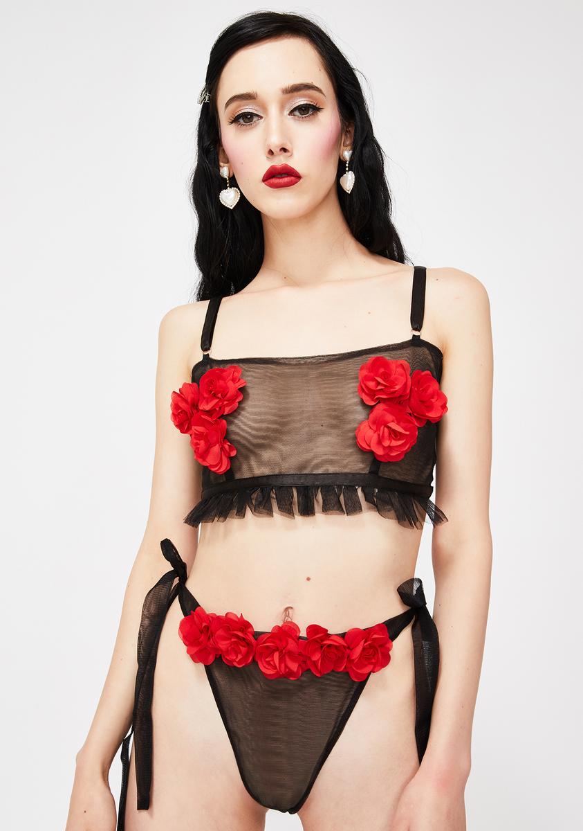 Dark Rose Lingerie Set – Dolls Kill