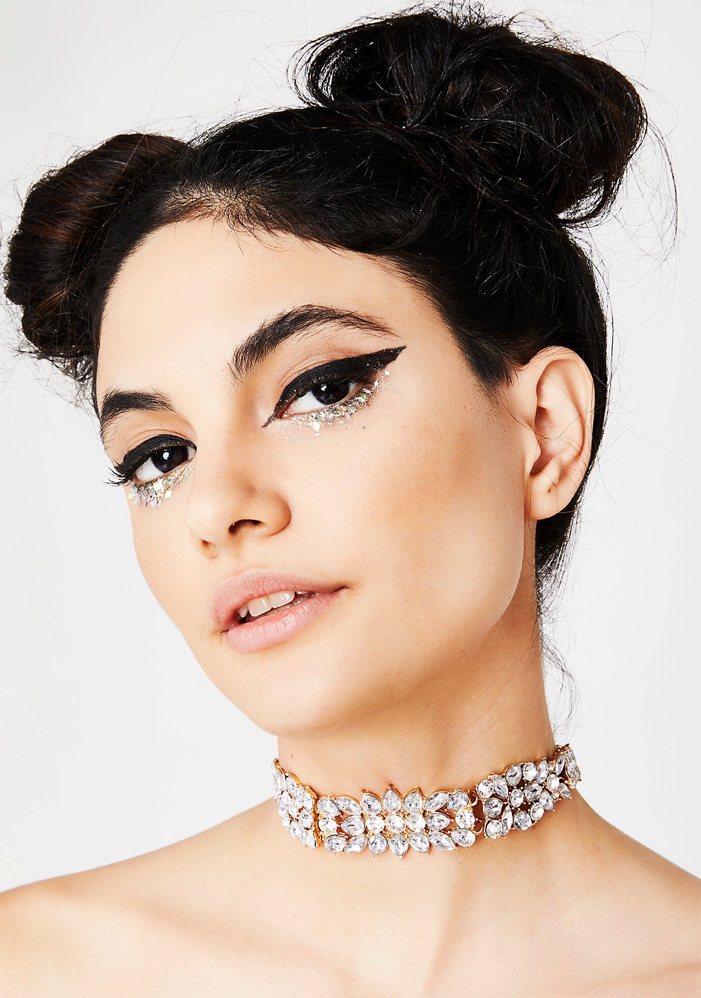 Gold Crystal Rhinestone Choker – Dolls Kill