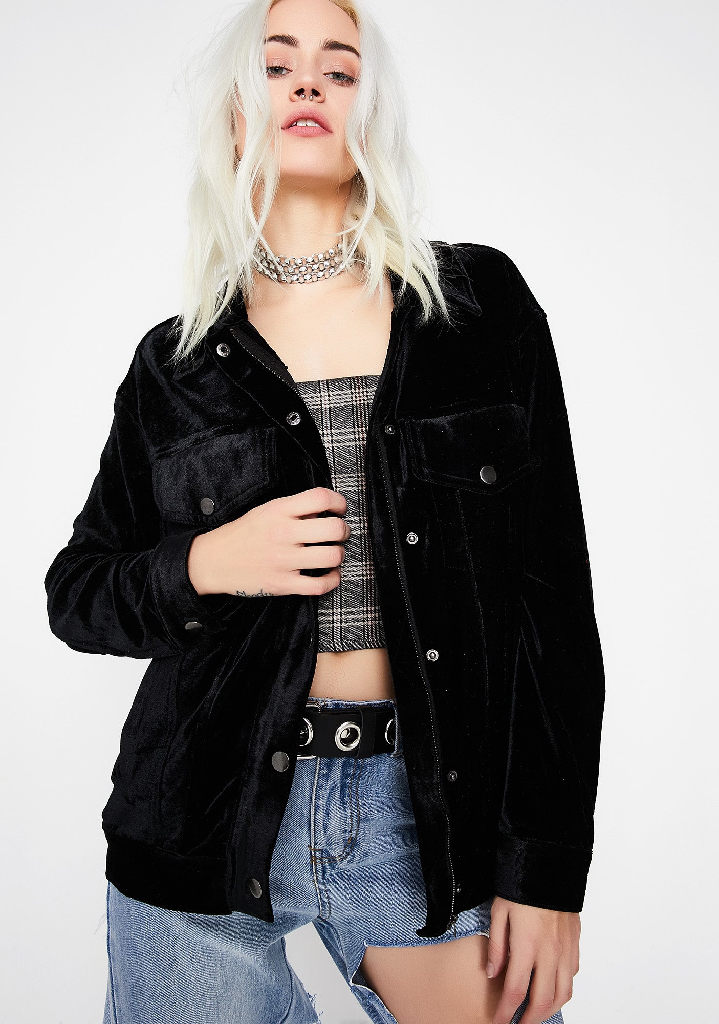 Velvet Trucker Jacket – Dolls Kill