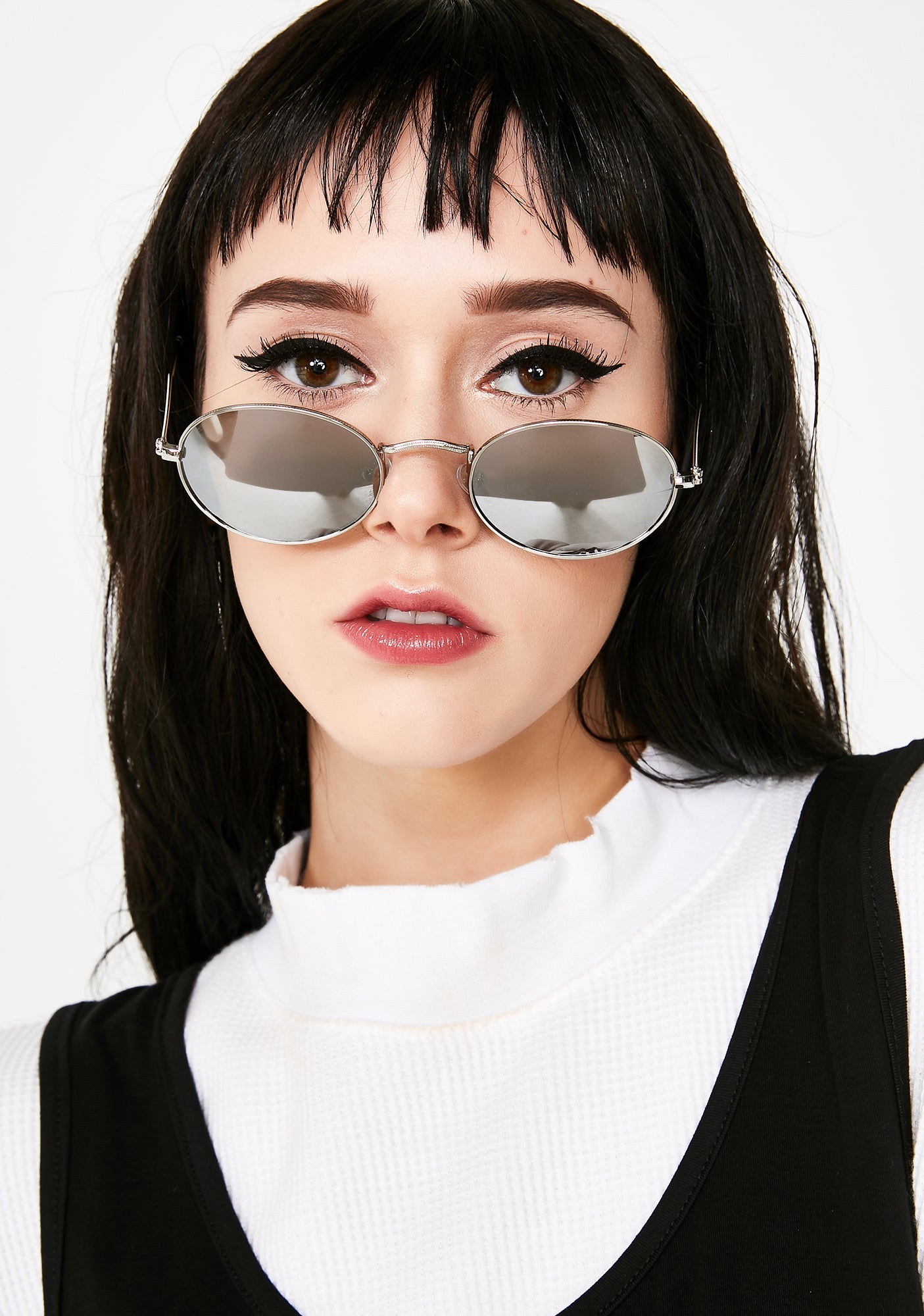 Mirrored Oval Sunglasses – Dolls Kill
