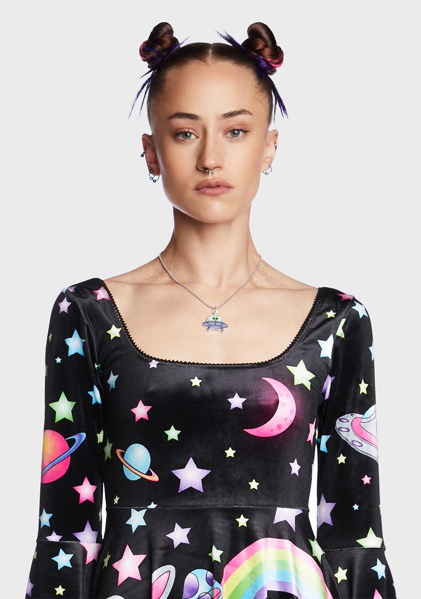 Alien UFO Ball Chain Necklace – Dolls Kill