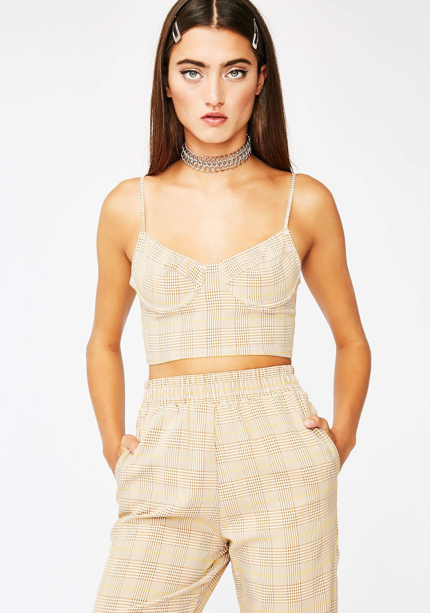 Plaid Bustier Pants Set – Dolls Kill