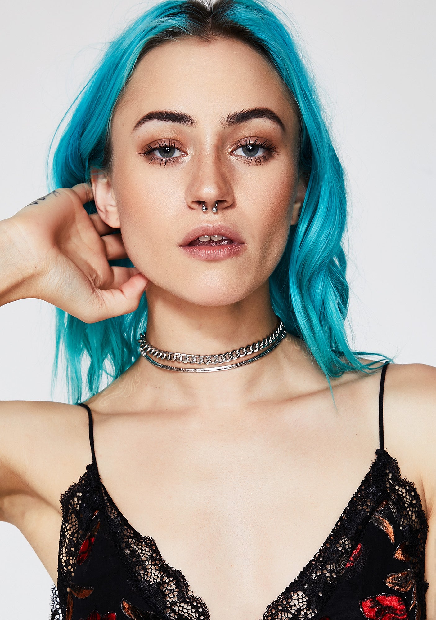 Silver Chain O Ring Choker Set – Dolls Kill