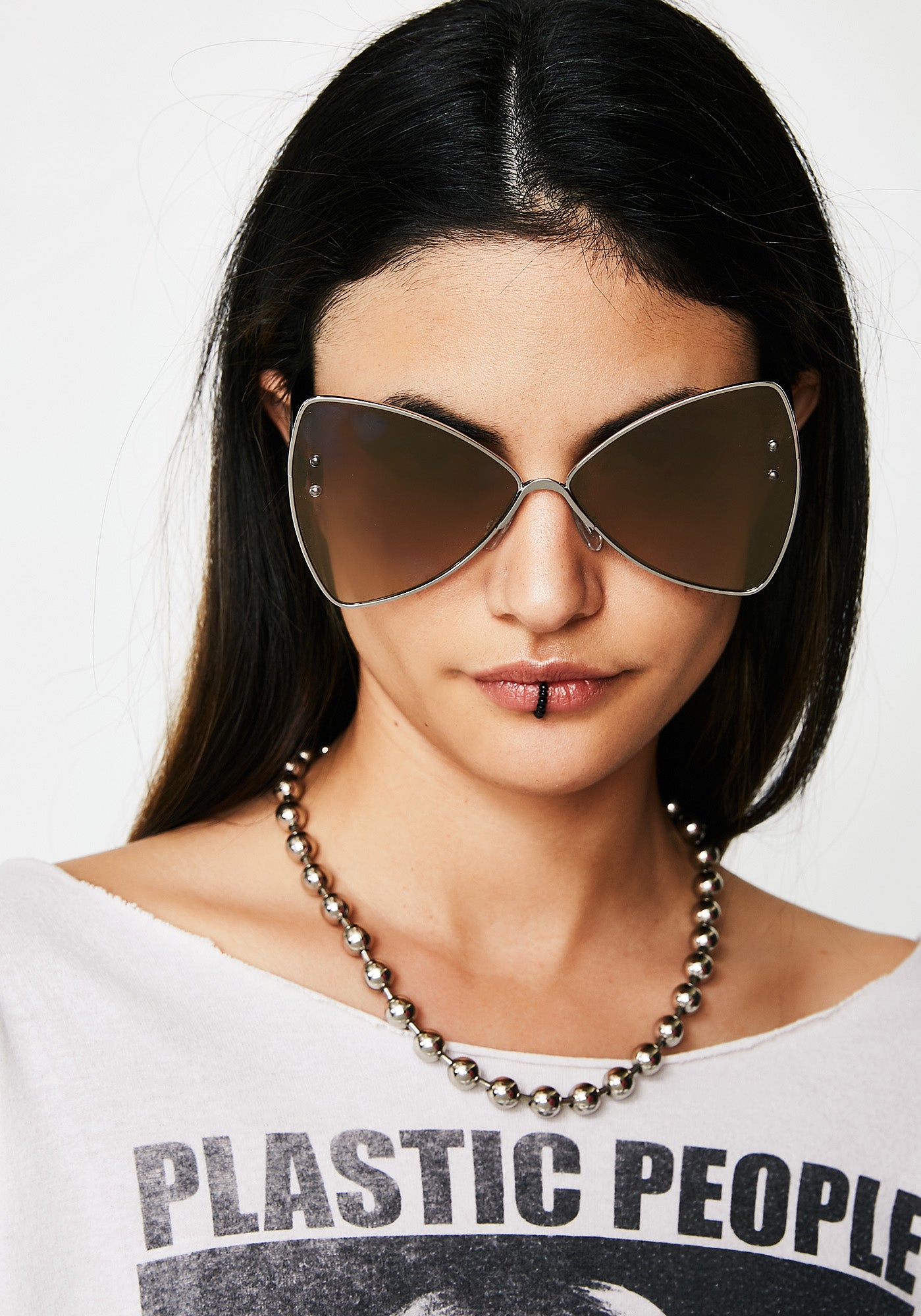 Triangle Shaped Metallic Sunglasses – Dolls Kill