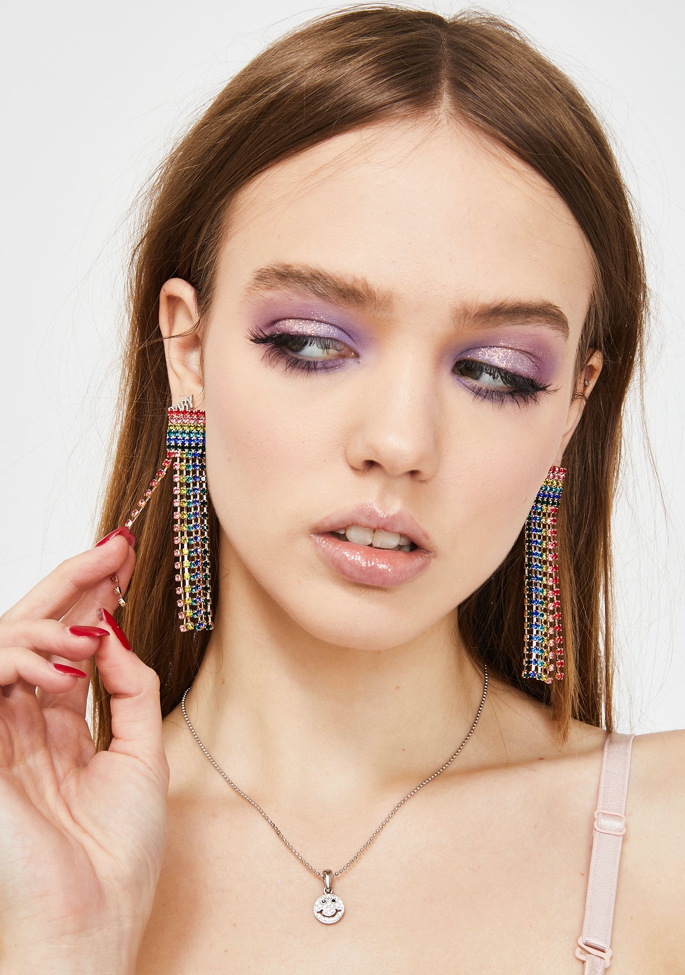 Prismatic Delirium Rhinestone Earrings – Dolls Kill