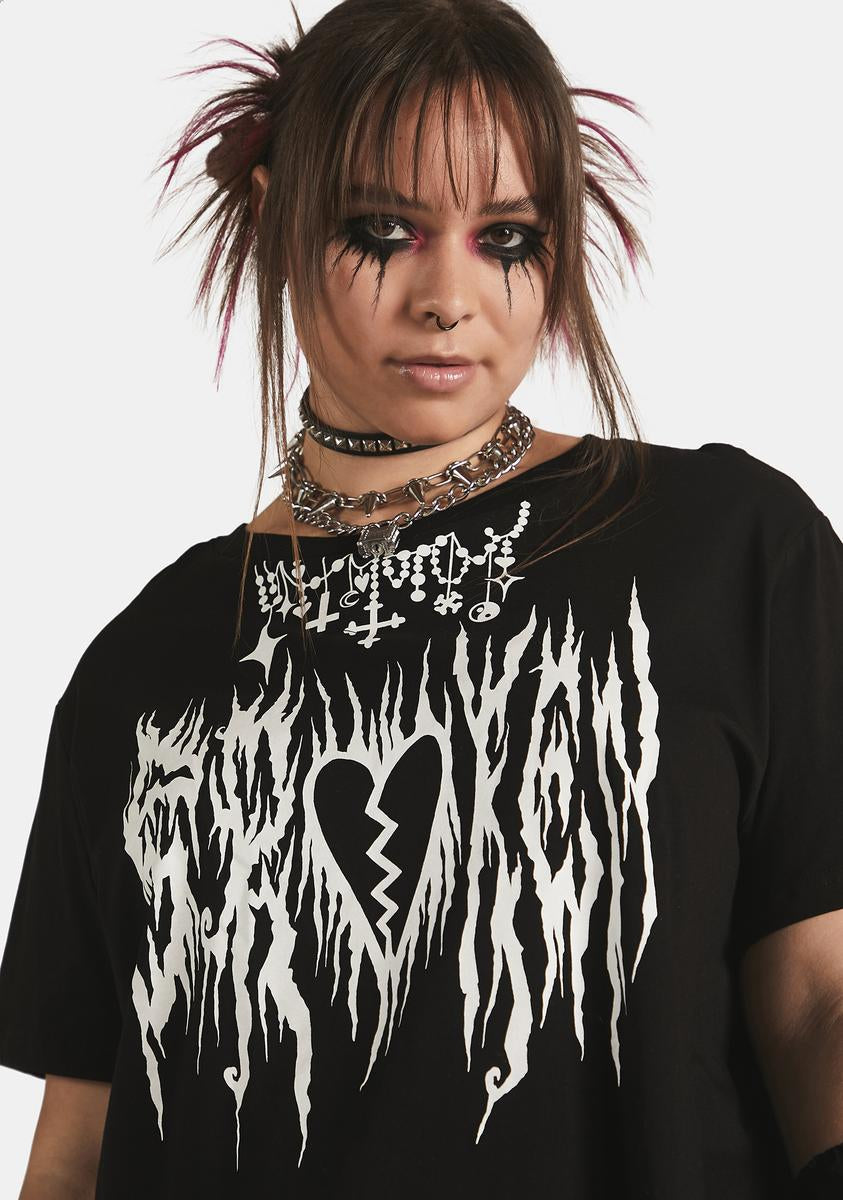 Plus Size Dolls Kill X Broken Brainz Broken Heartz Oversized Graphic