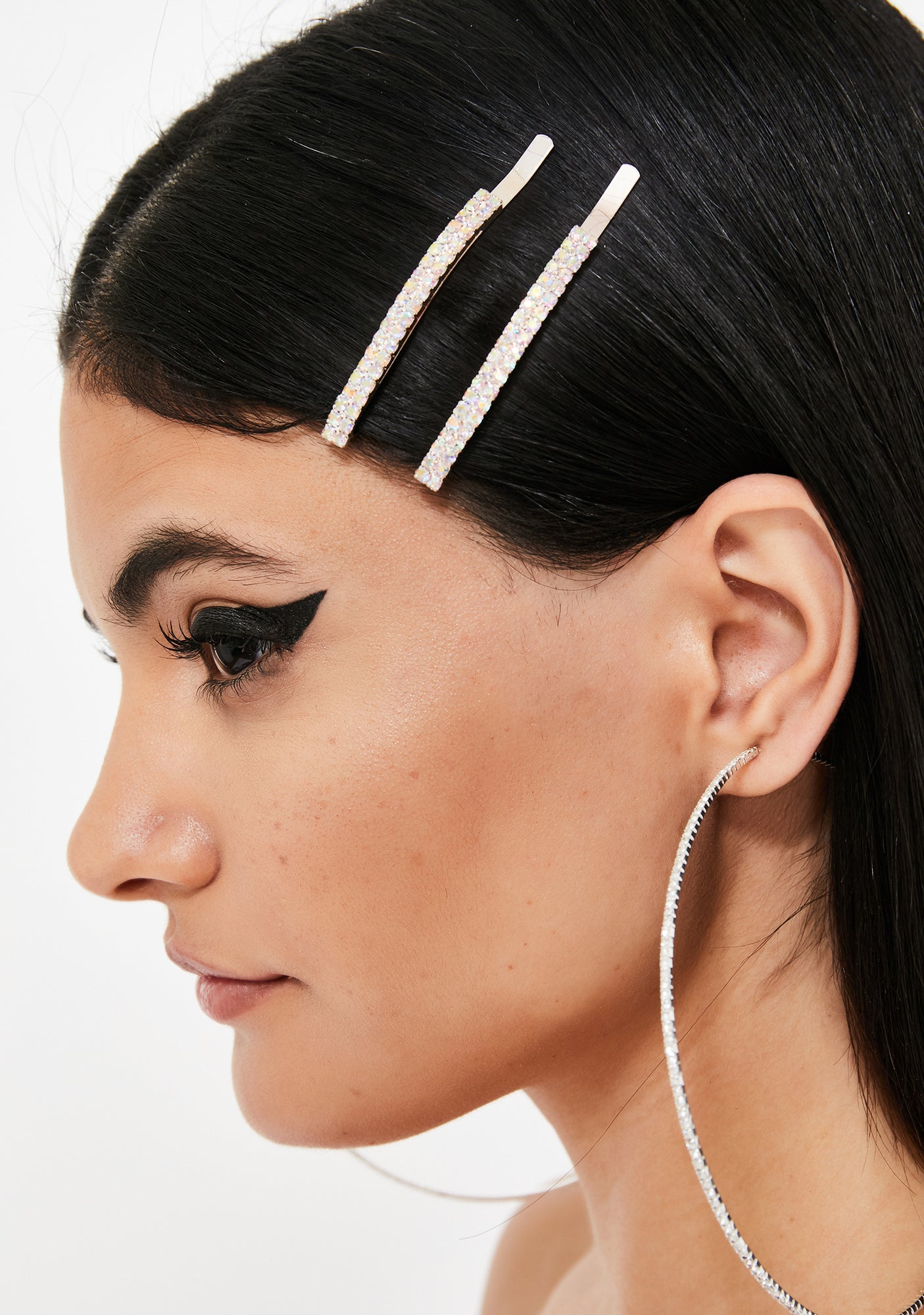 Hair Clips Iridescent Straight Silver – Dolls Kill