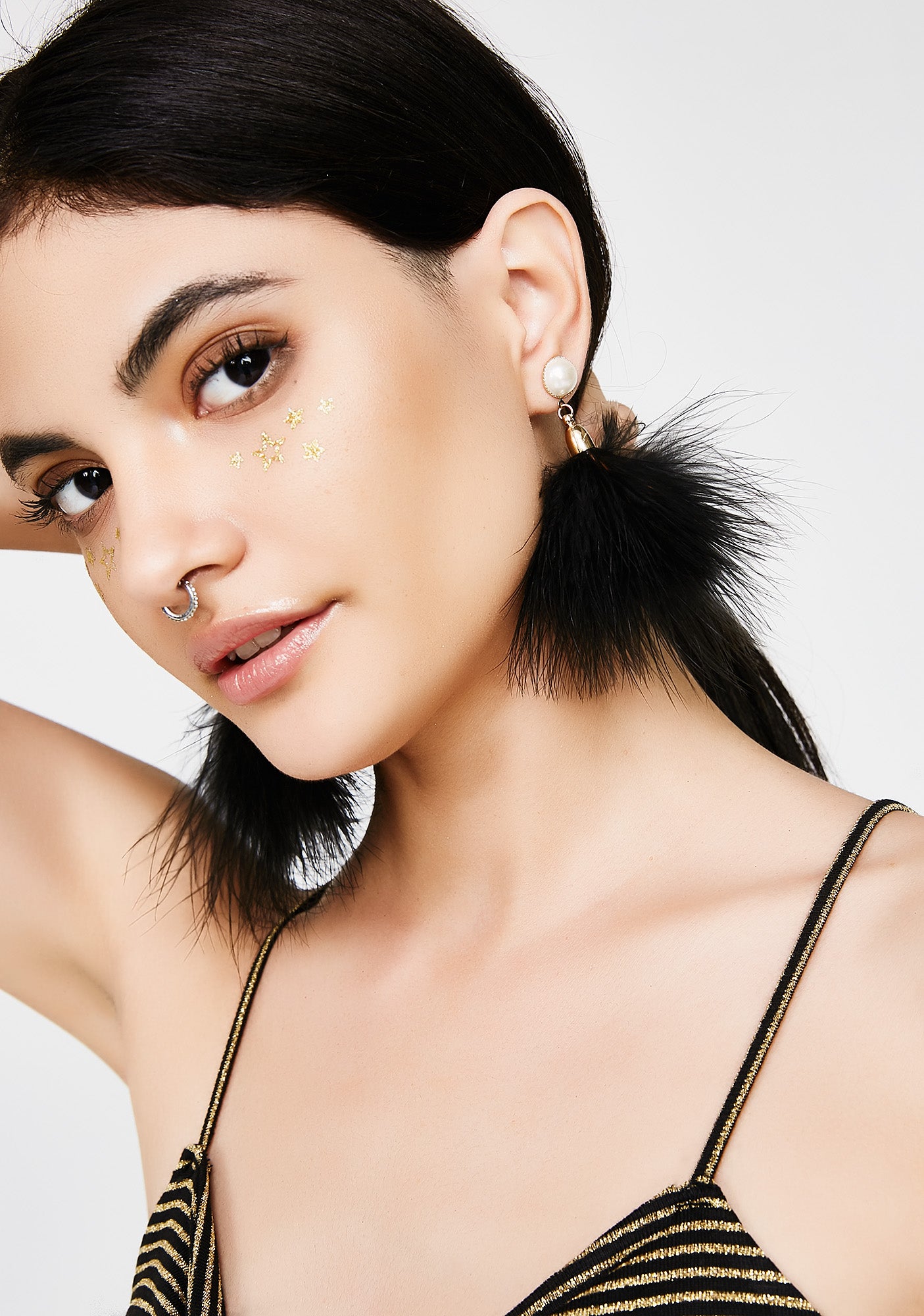 Black Fluffy Earrings – Dolls Kill