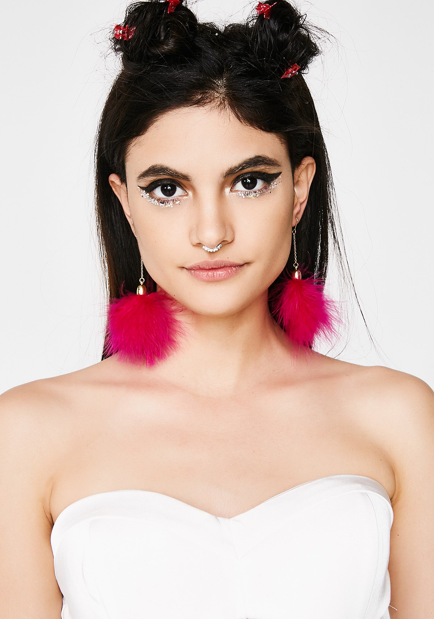 Fluff Dangle Earrings – Dolls Kill