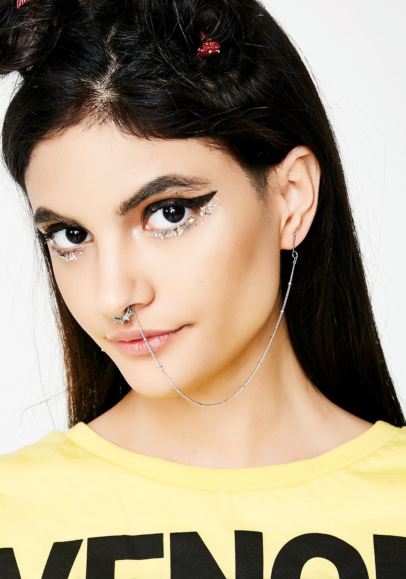 Septum Ring Silver Hook Earrings – Dolls Kill