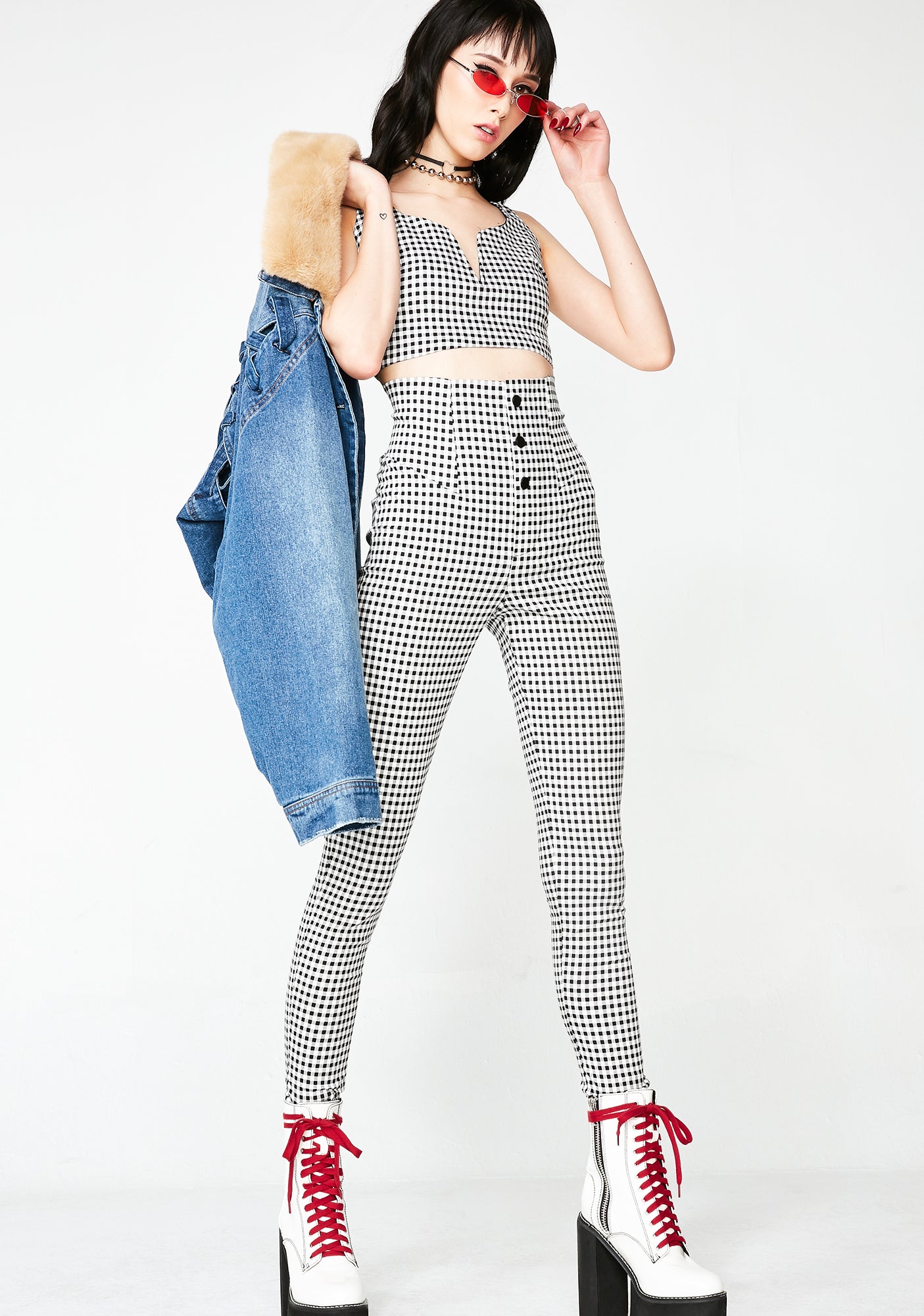 Tank Top High Rise Houndstooth Set – Dolls Kill