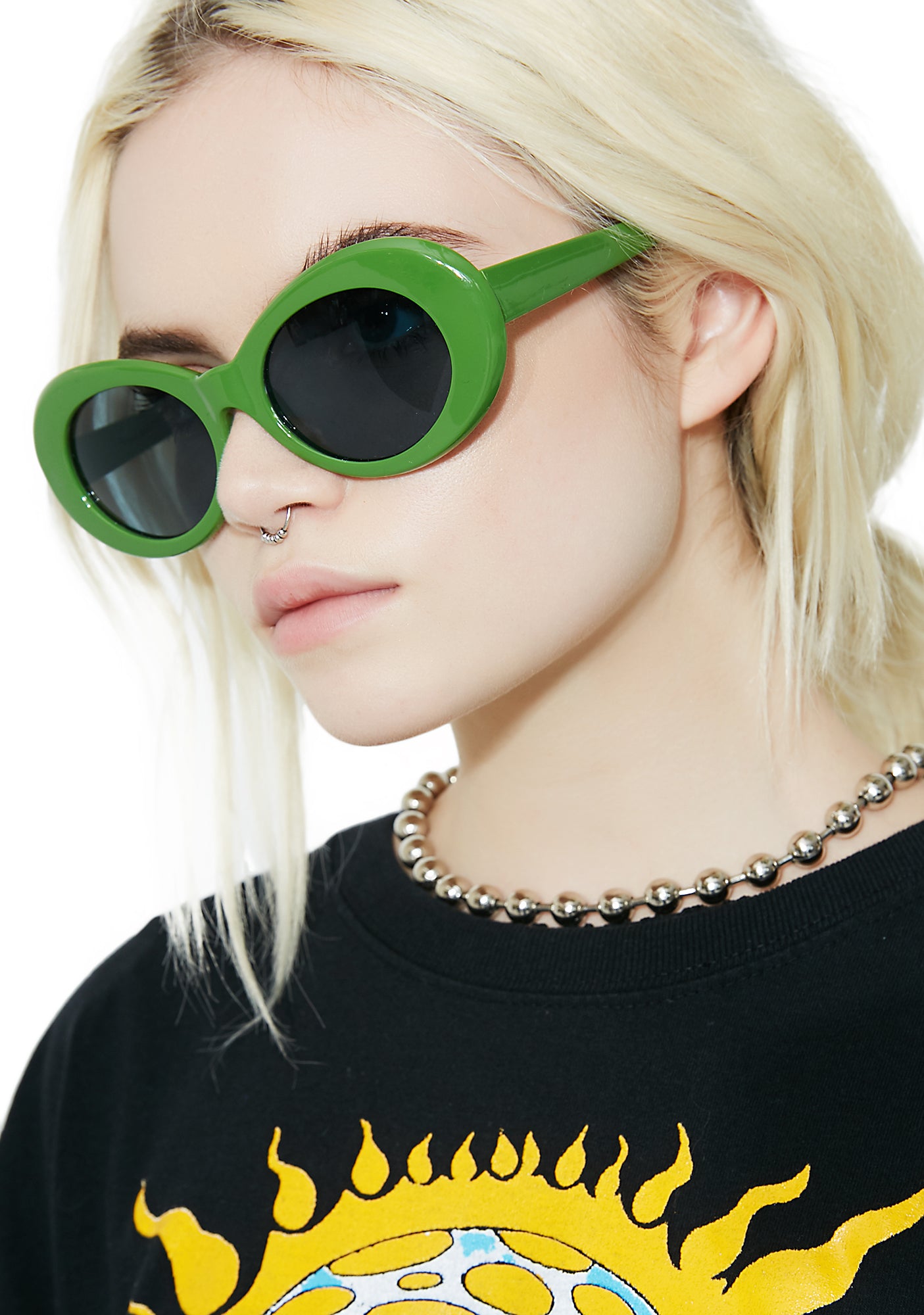 Olive Nevermind Sunglasses – Dolls Kill