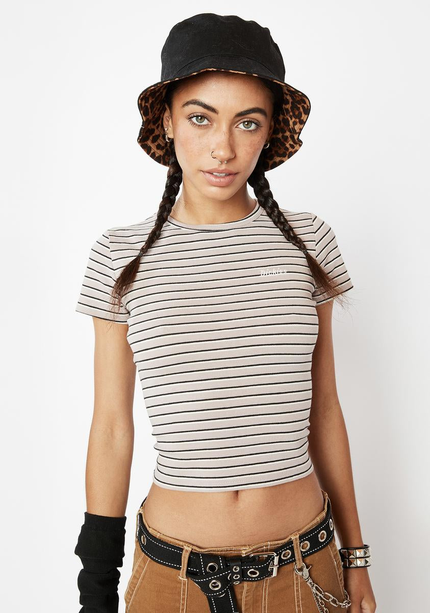 Dickies Girl Bae Bark Stripe Baby Tee – Dolls Kill