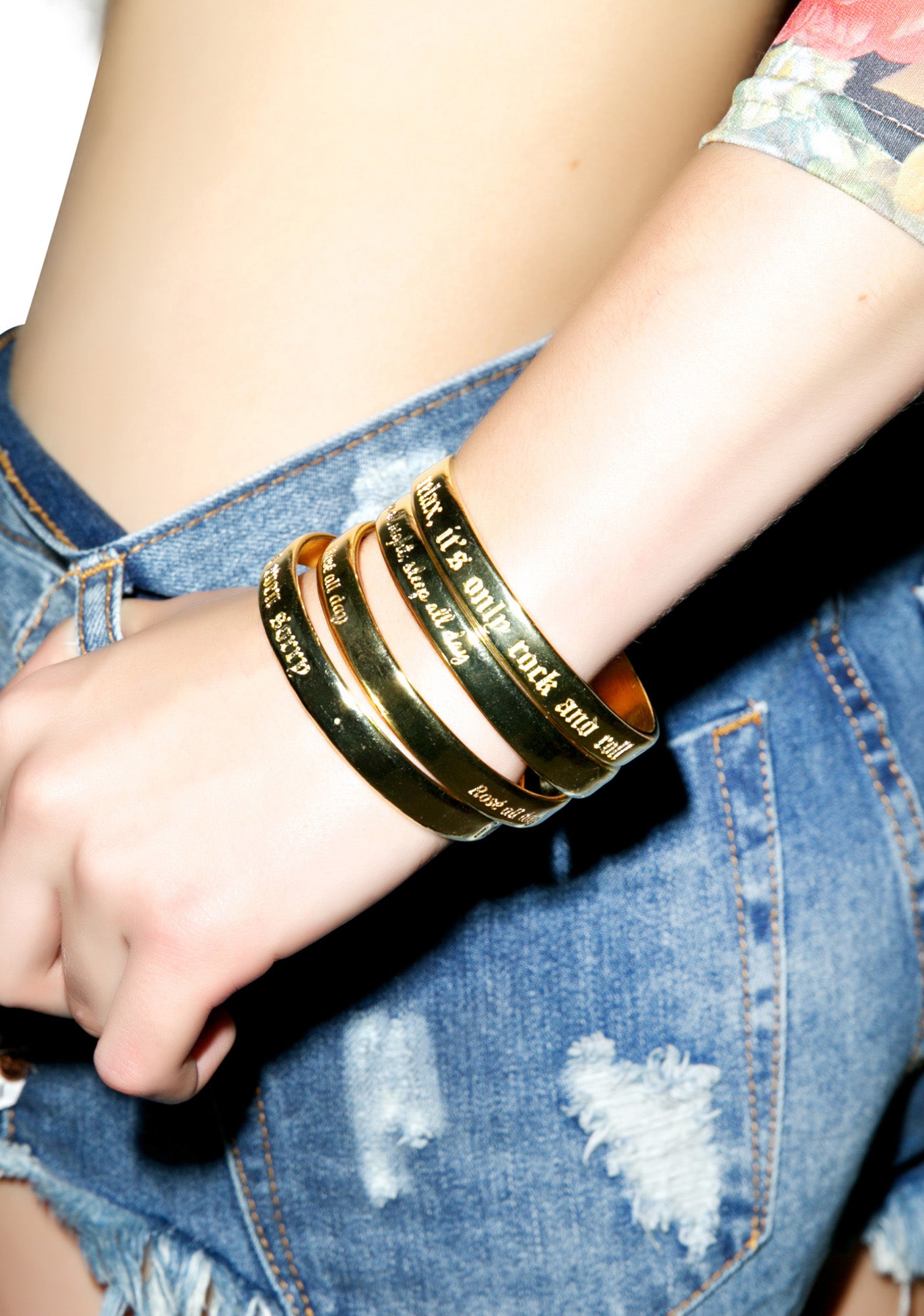 Dance All Night Sleep All Day Booyah Bangle – Dolls Kill