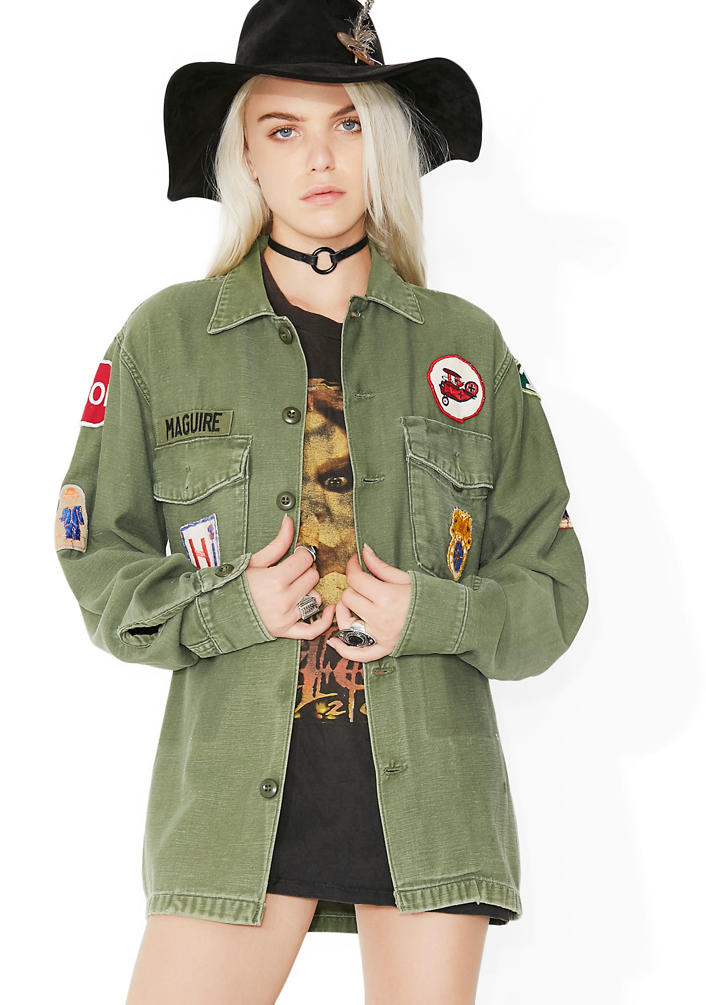 Vintage Patchwork Military Jacket – Dolls Kill