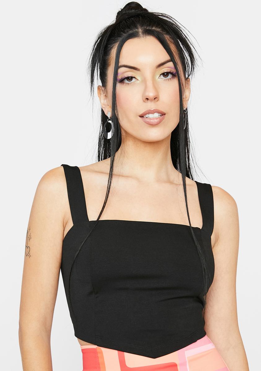 4si3nna Square Neck Sleeveless Crop Top Black Dolls Kill