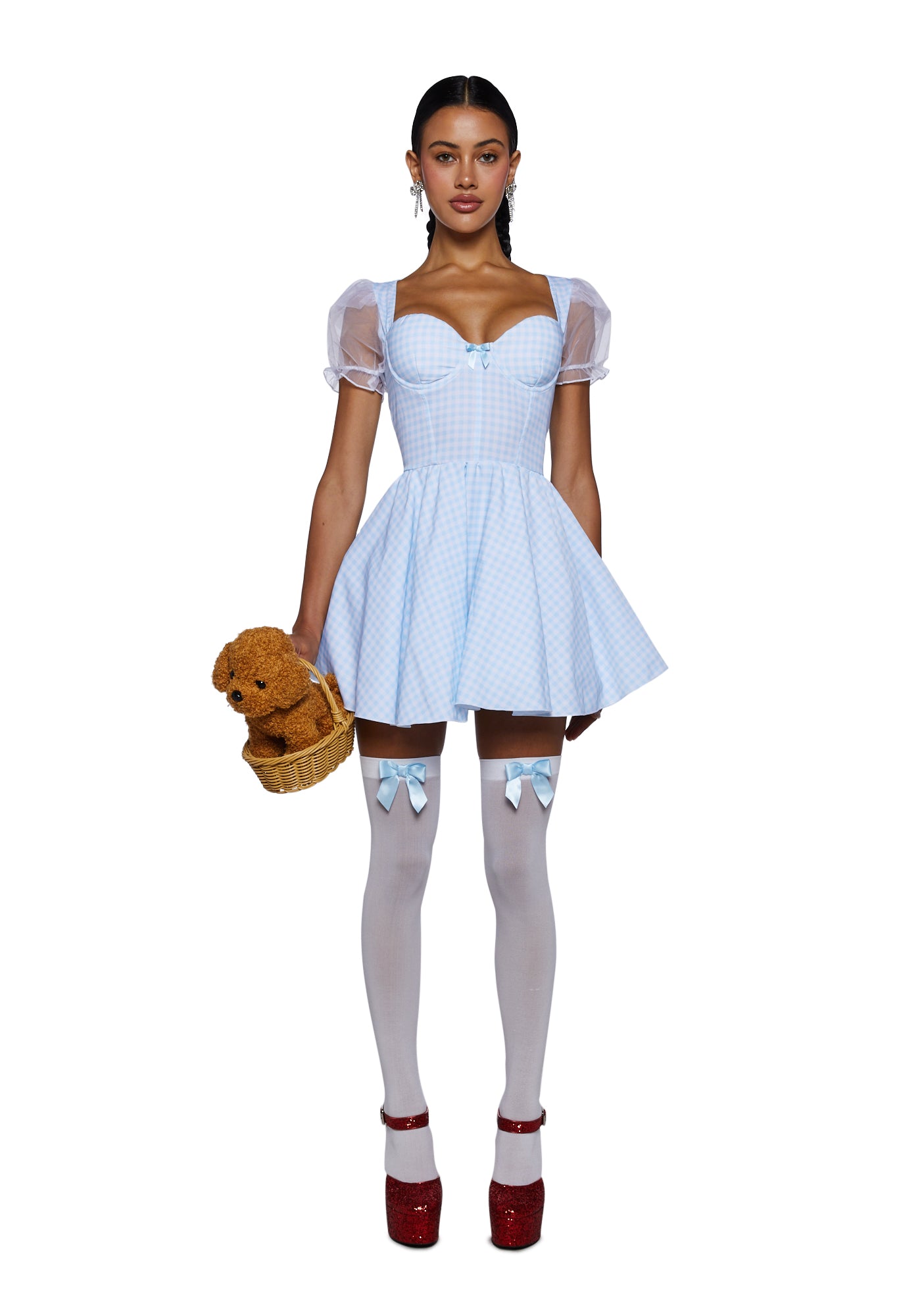 Kansas Girl Wizard Of Oz Dorothy Sexy Womans Halloween Costume Set