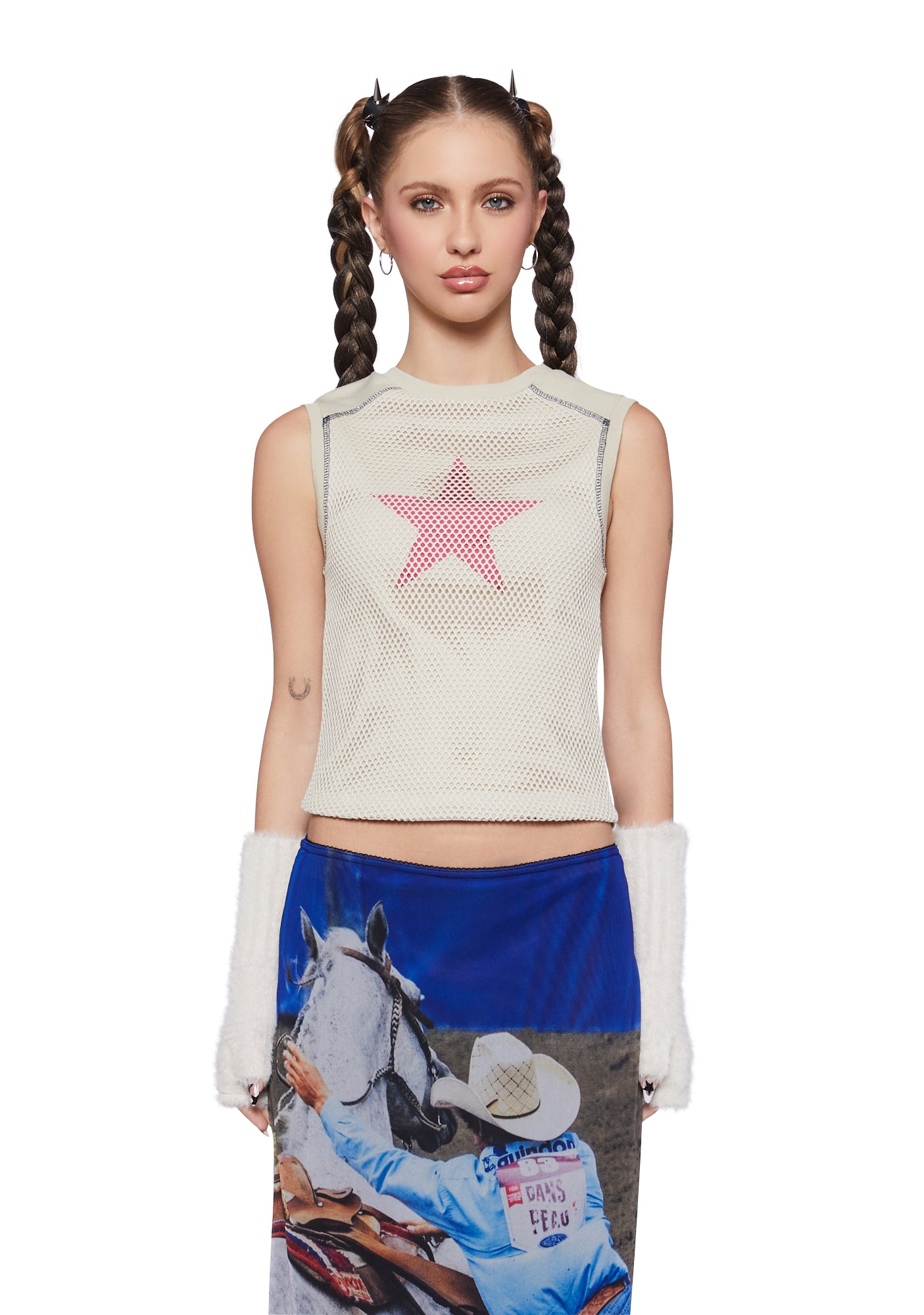Basic Pleasure Mode Star Tank Top- Grey – Dolls Kill