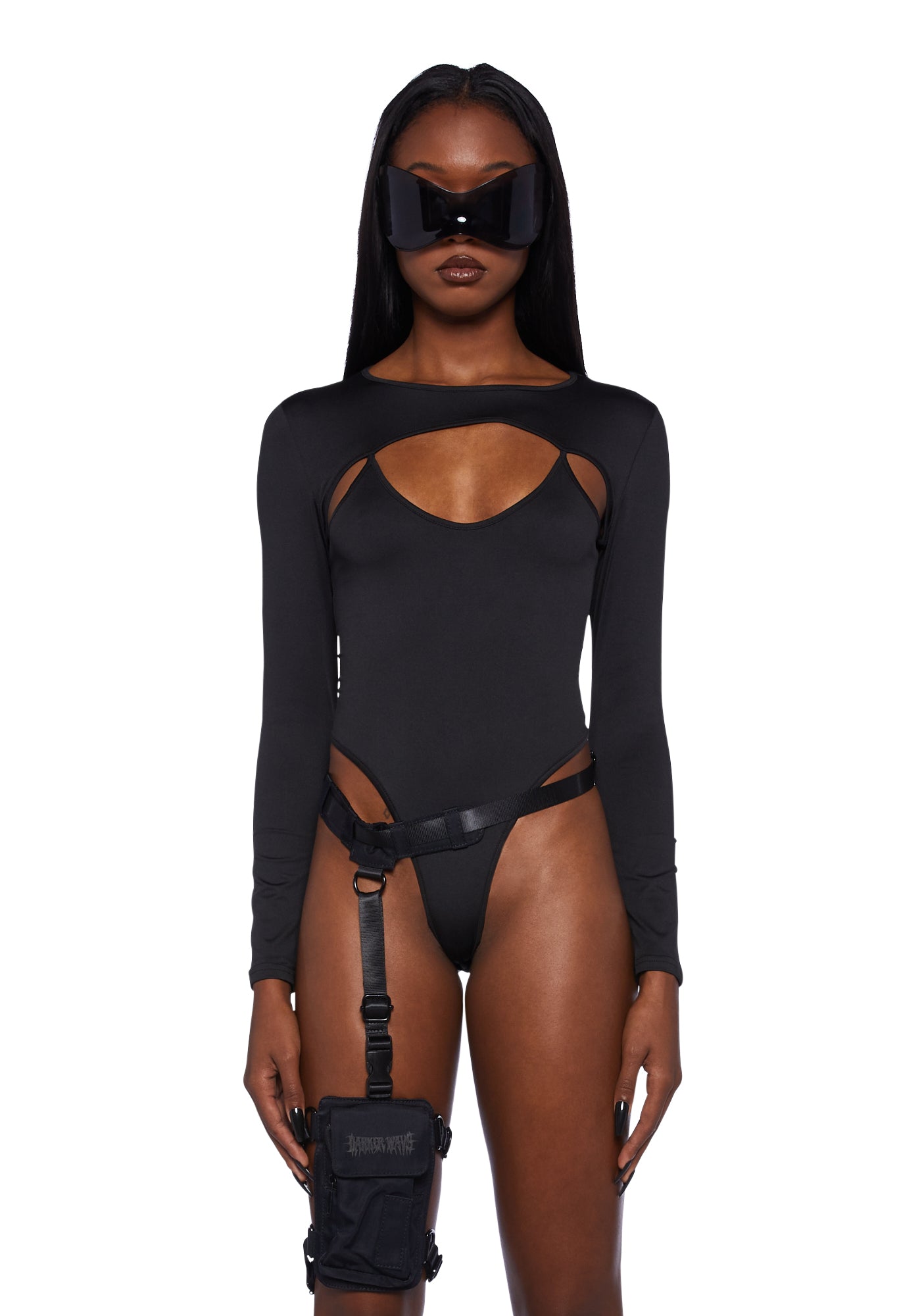Cut Out Bodysuit- Black – Dolls Kill