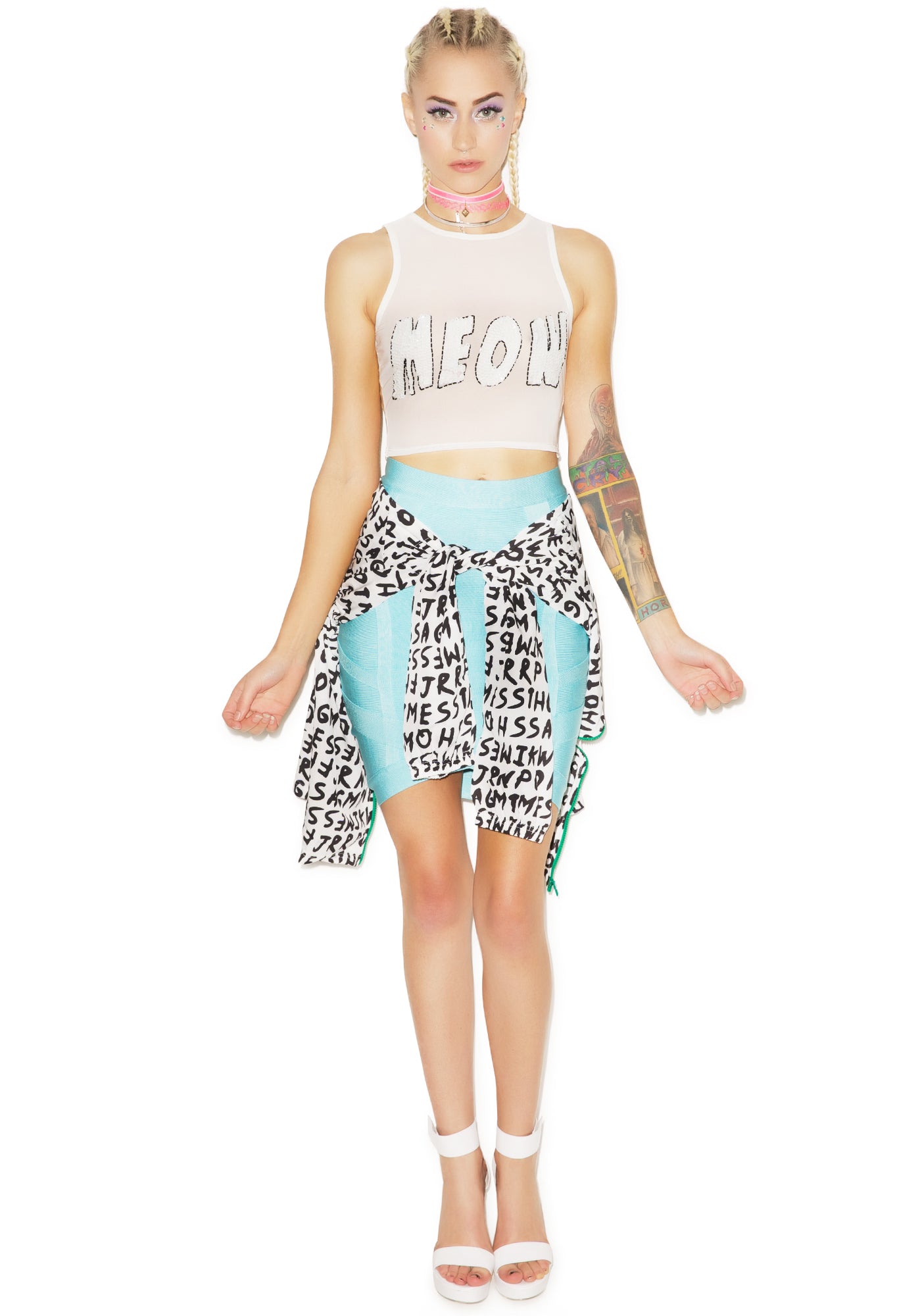 Meow Top - White – Dolls Kill