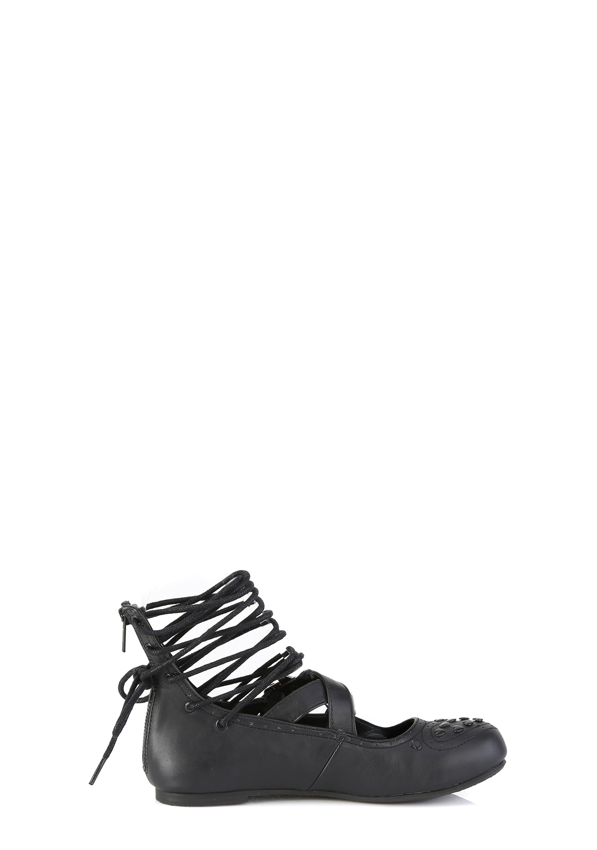 Demonia Daisy-11 Ballet Flats With Heart Studs -Black – Dolls Kill