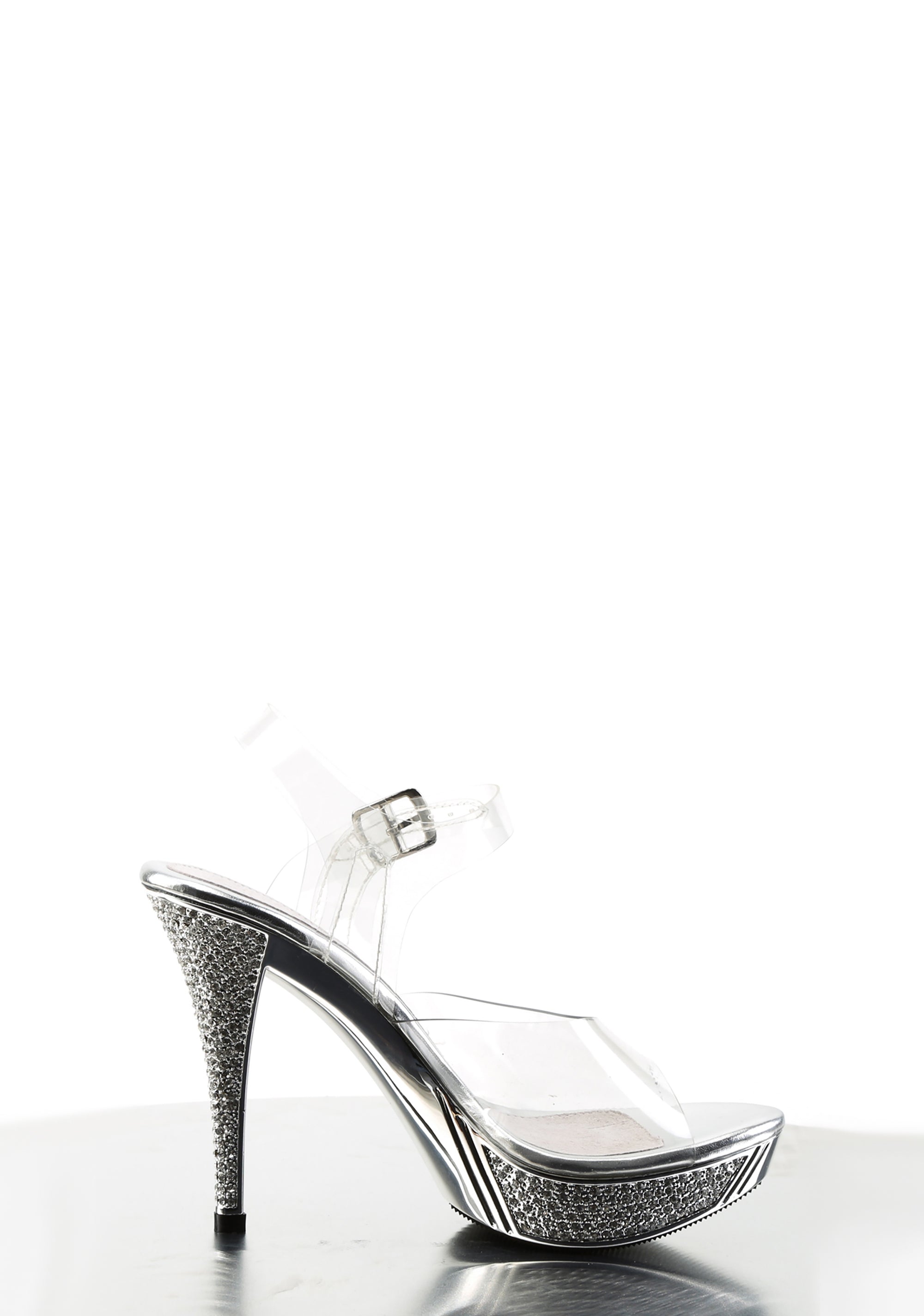 Fabulicious Pleaser Elegant Heels - Clear Rhinestones – Dolls Kill