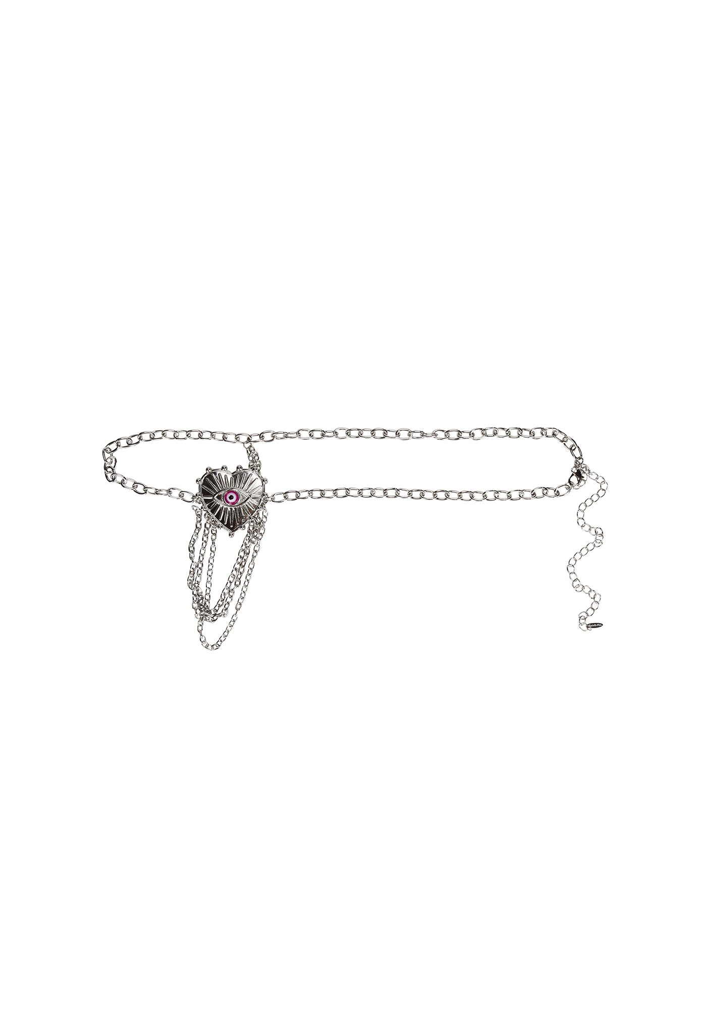 Heart Shaped Eye Waist Chain - Silver – Dolls Kill