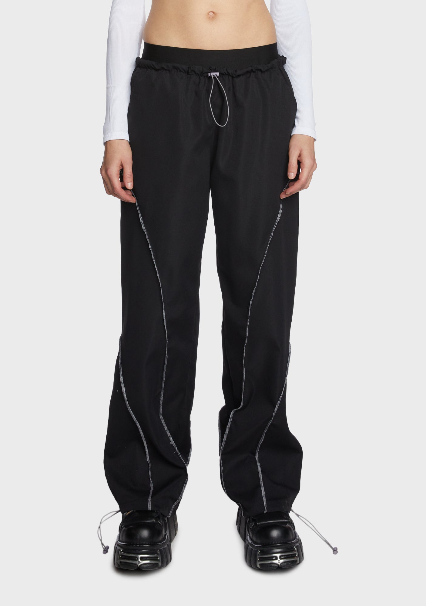 Seam Drawstring Baggy Sweatpants - Black – Dolls Kill