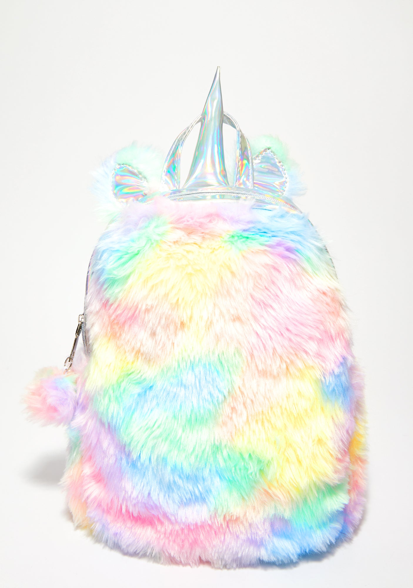 Pastel Fuzzy Hologram Unicorn Backpack – Dolls Kill