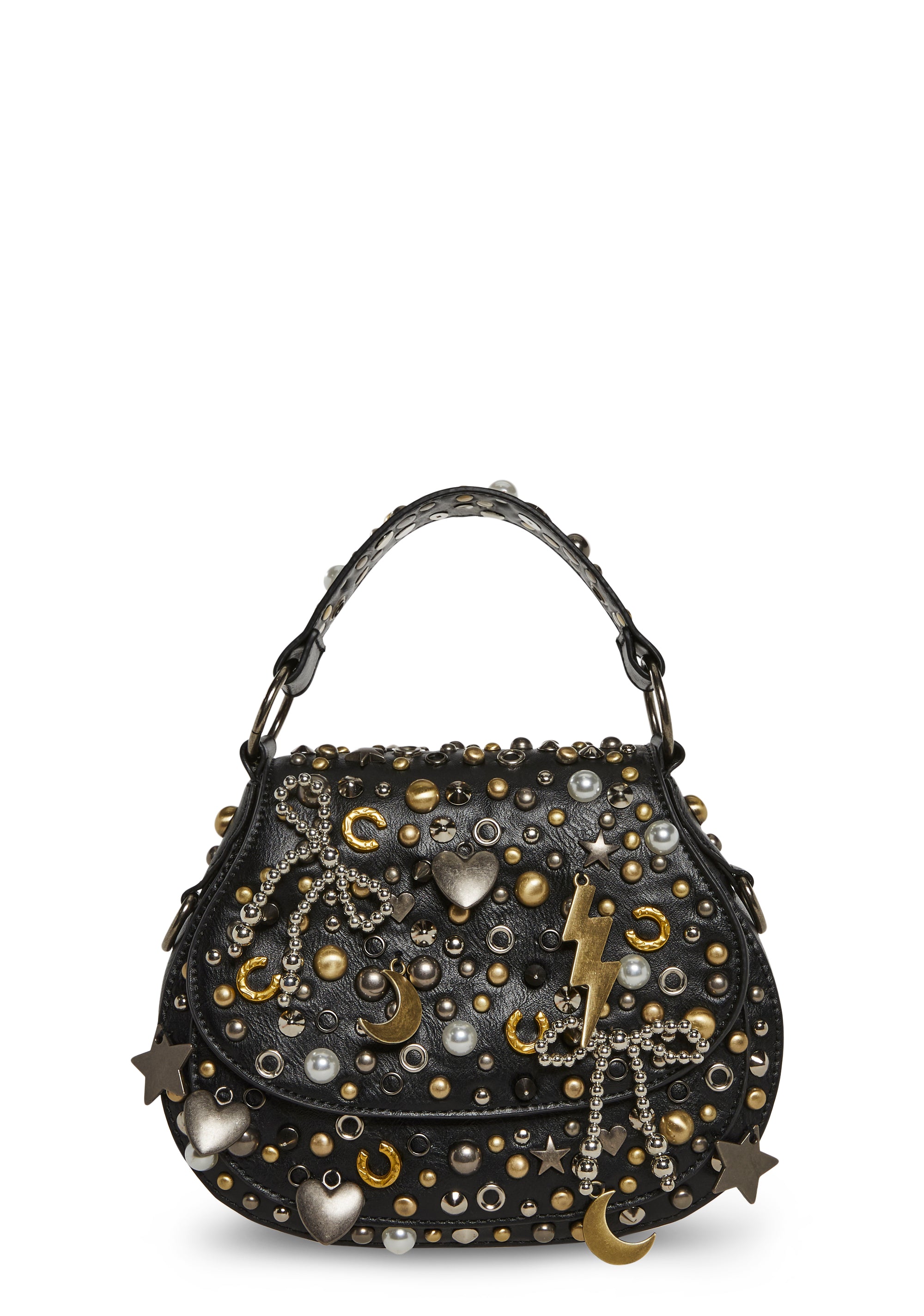 Charmed Rivets and Studs Handbag - Black – Dolls Kill