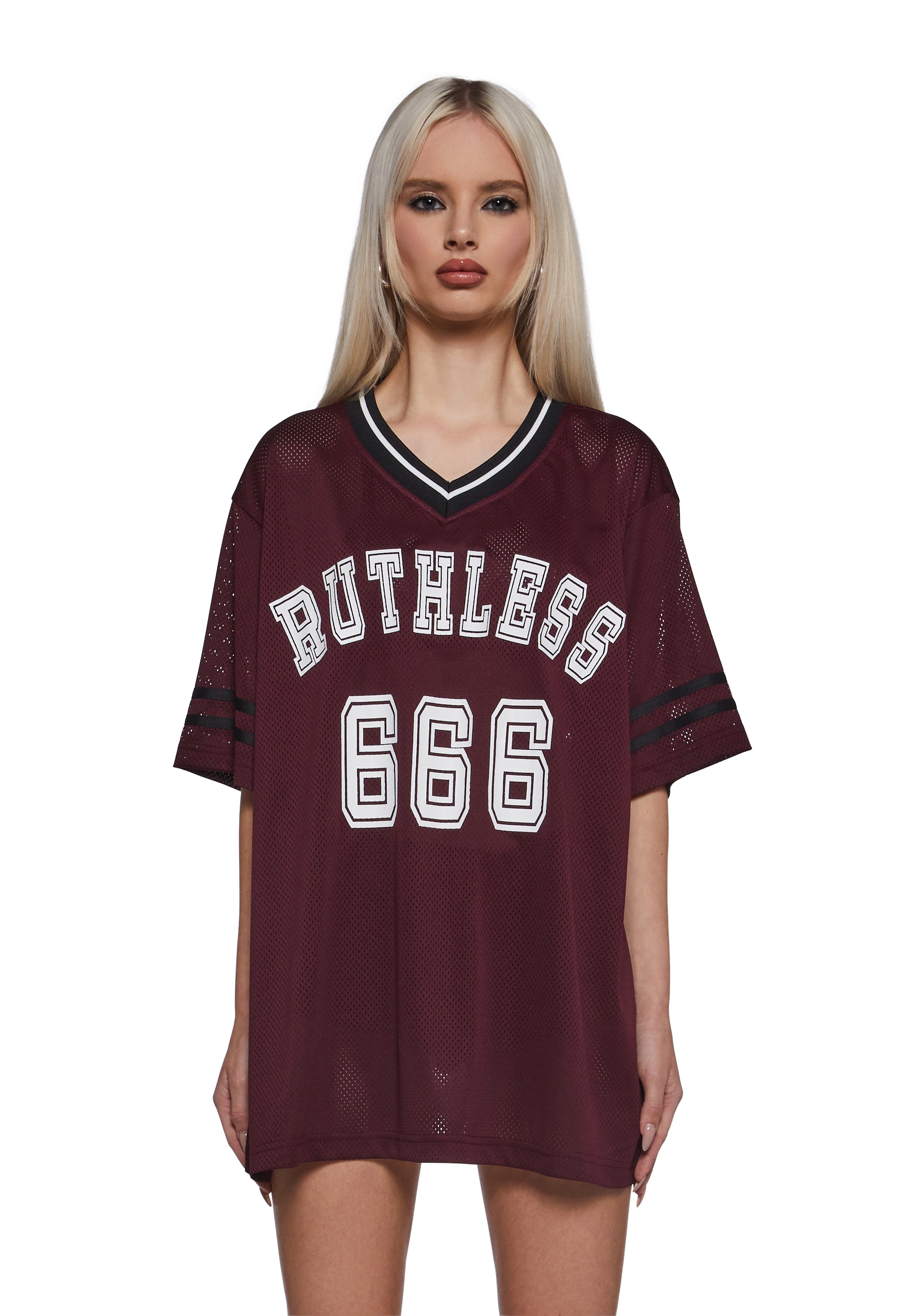 Womens Ruthless Jersey Top Current Mood - Red – Dolls Kill