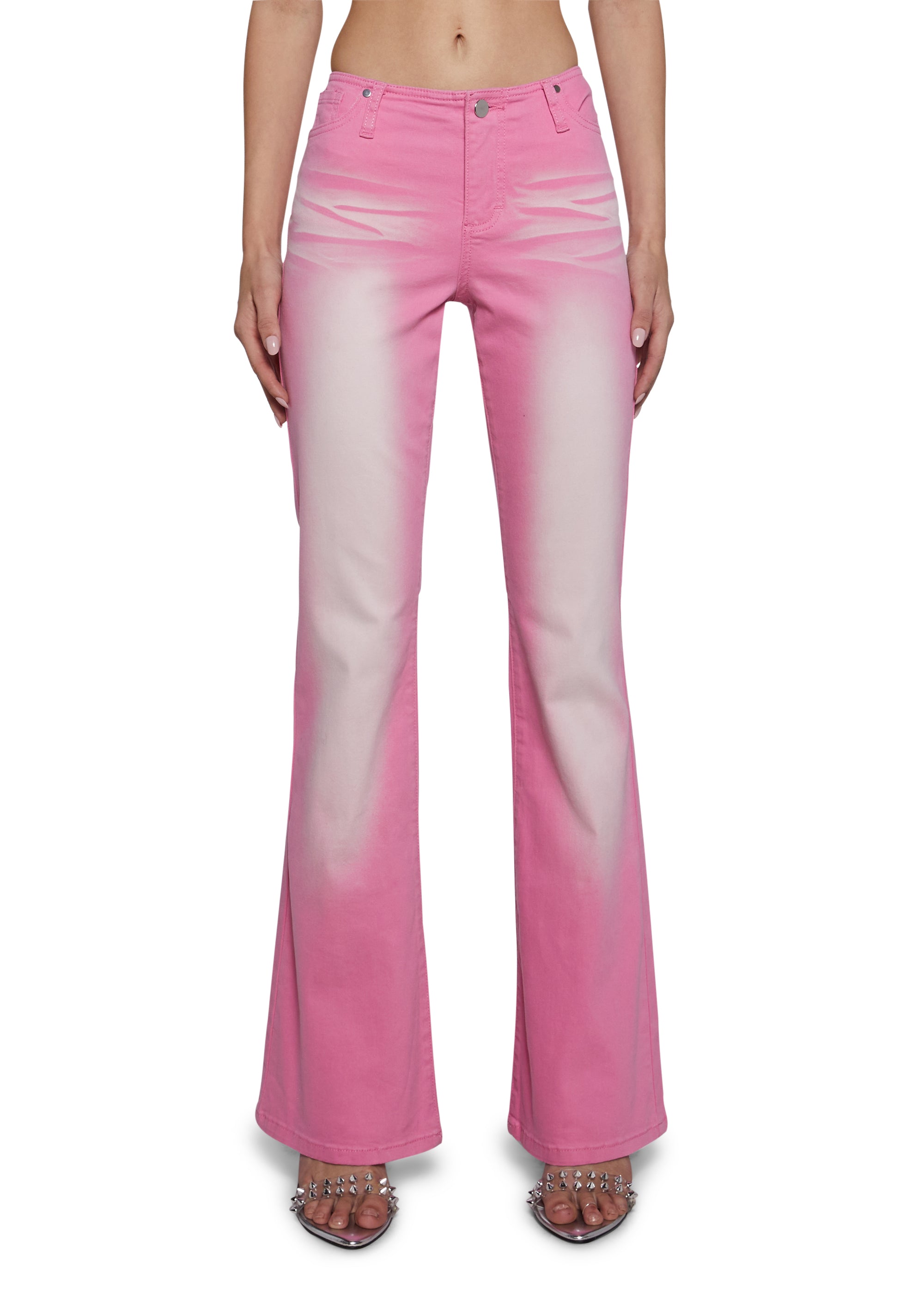 Elle Low Rise Jeans- Pink – Dolls Kill