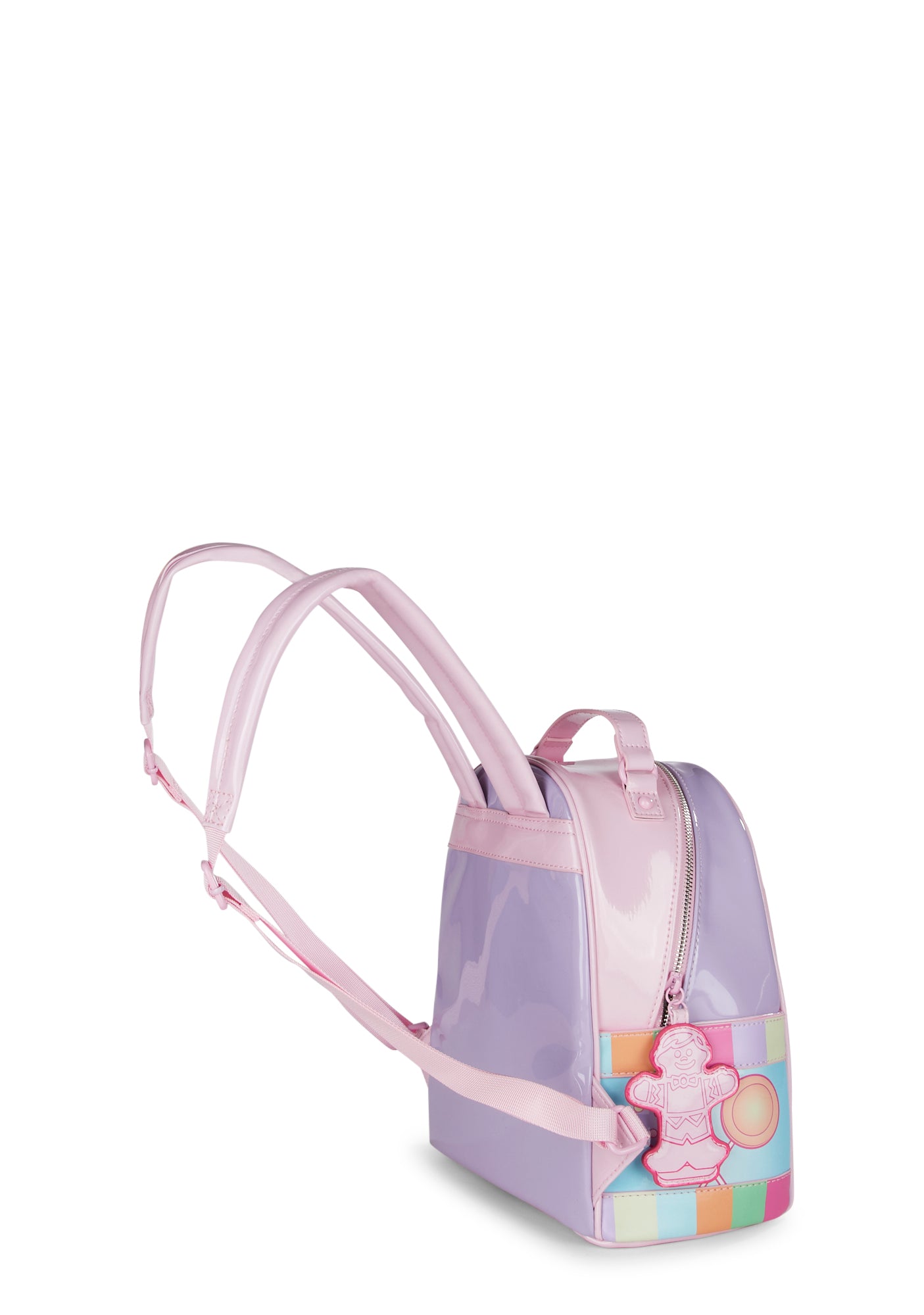 Dolls Kill x Candyland Patent Color Blocked Backpack - Pink