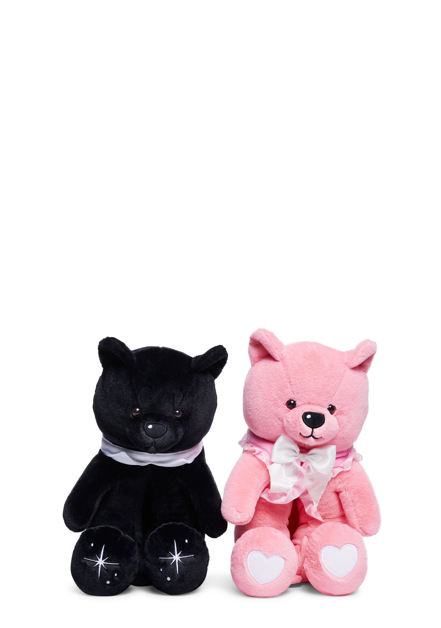 Faux Fur Mismatched Bear Slippers - Black/Pink – Dolls Kill