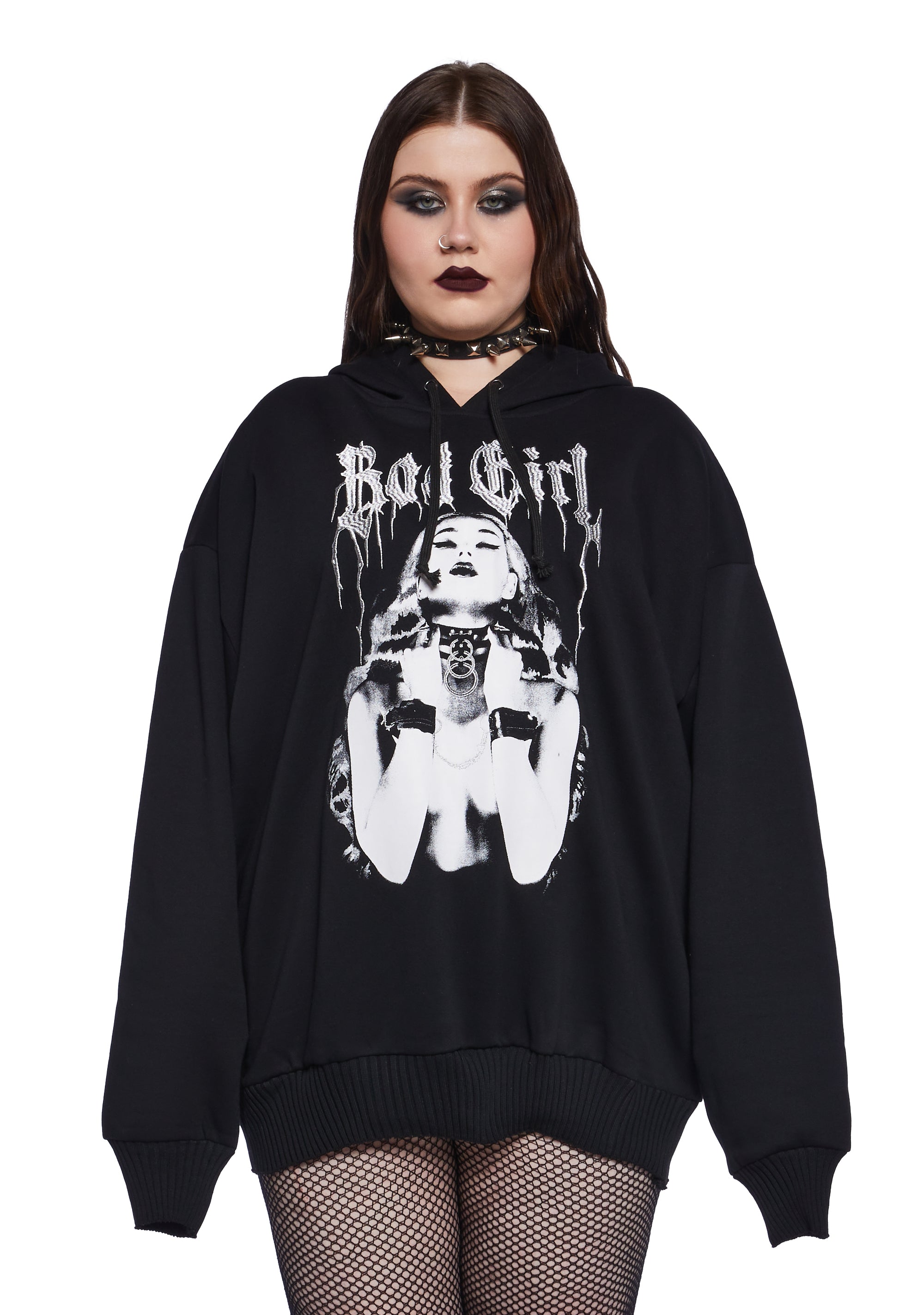 Plus Size Widow Oversized Graphic Hoodie- Black – Dolls Kill