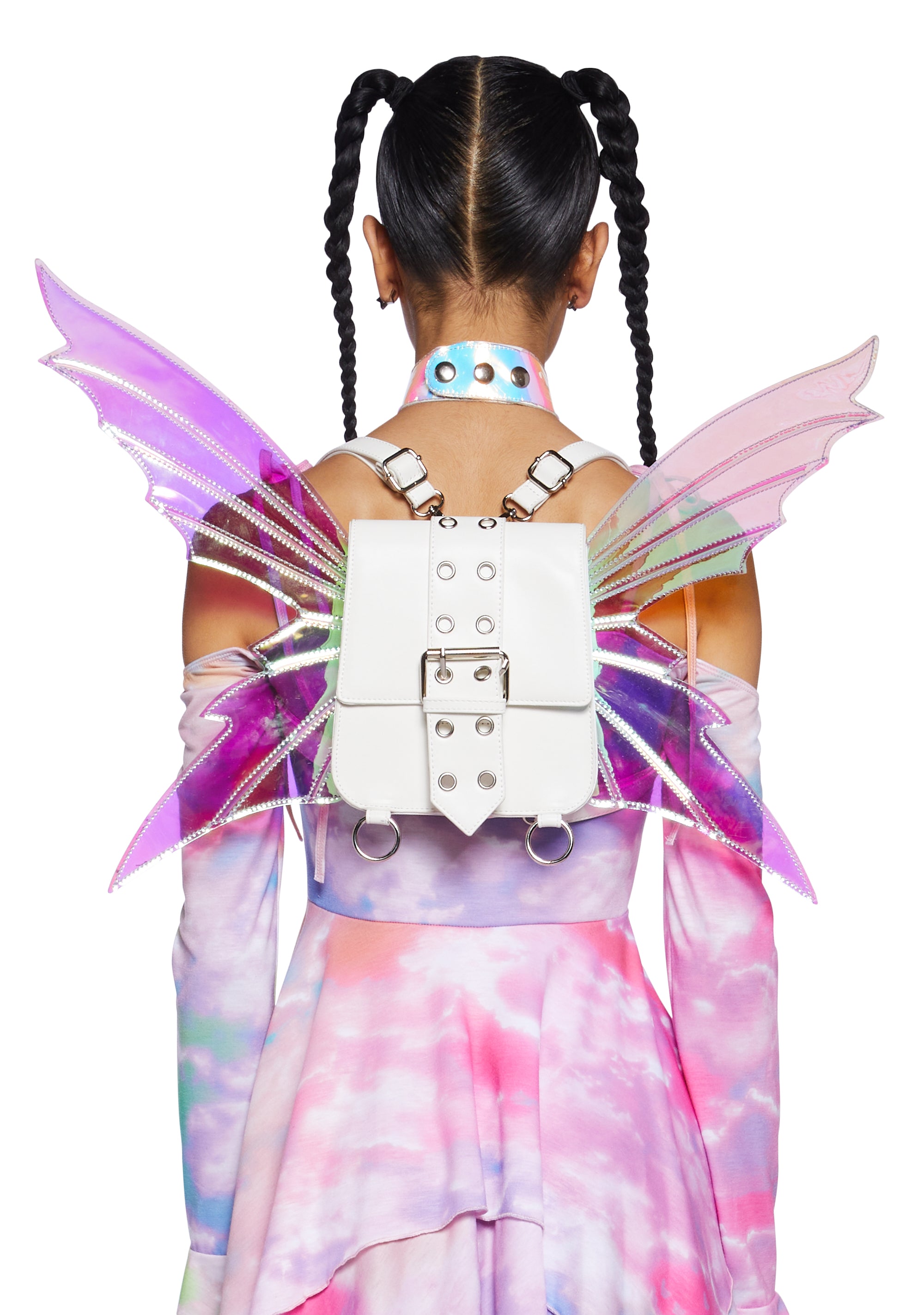 Current Mood Iridescent Fairy Wing Mini Backpack - White – Dolls Kill
