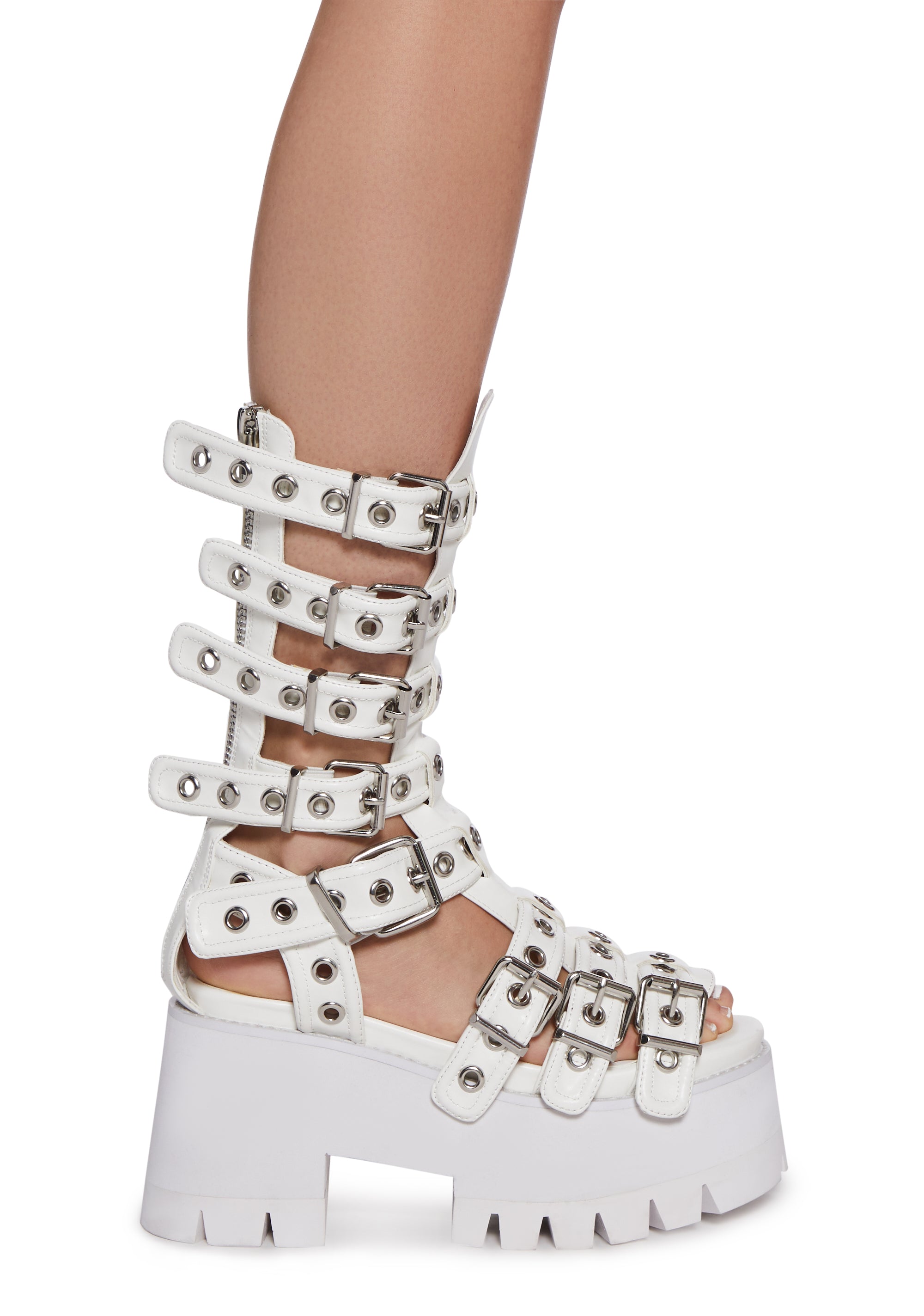 Current Mood Gladiator Platform Sandals - White – Dolls Kill