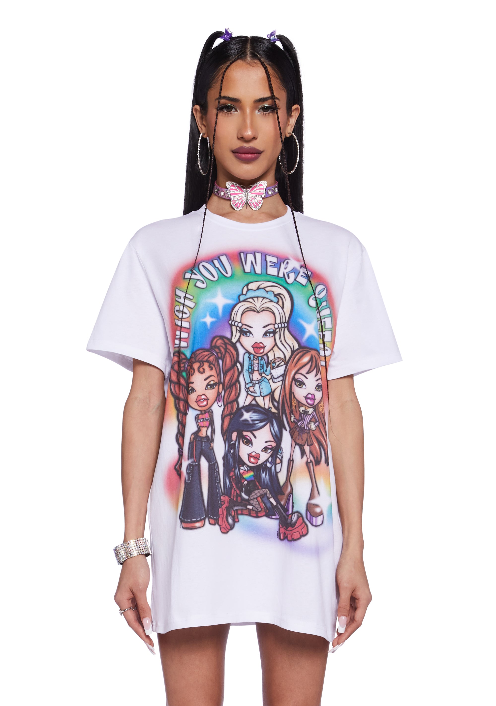 Dolls Kill X Bratz Wish You Were Queer Bratz Pride Graphic Tee White