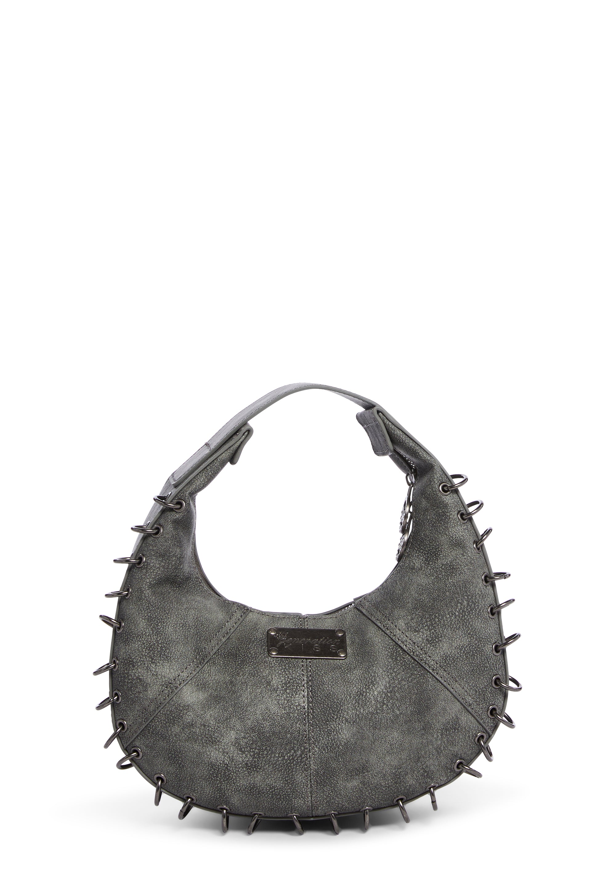 Generation Kiss Piercing Grommet O-Ring Circle Handbag - Gray – Dolls Kill