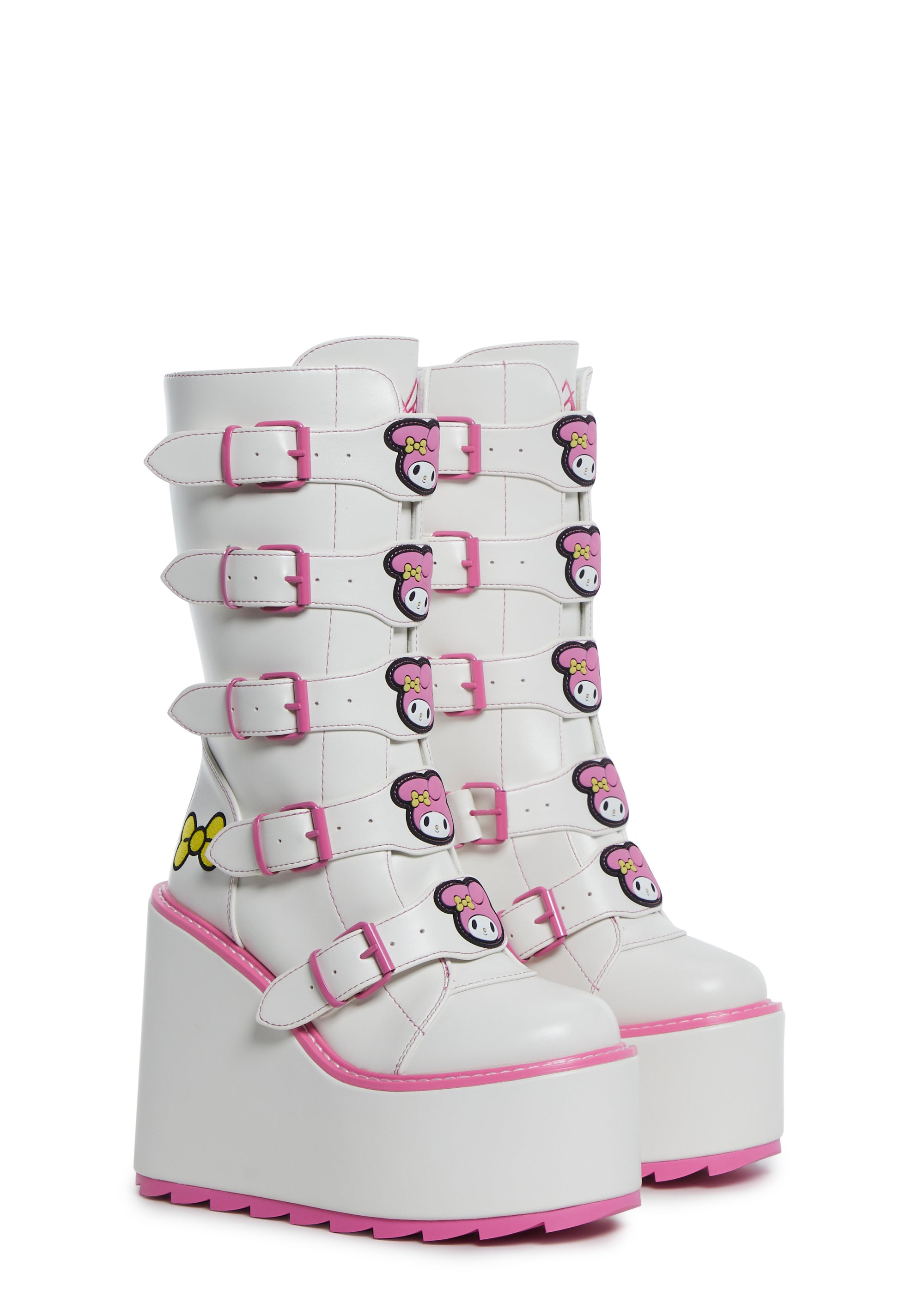 Y.R.U. Sanrio My Melody Platform Boots - White/Pink – Dolls Kill