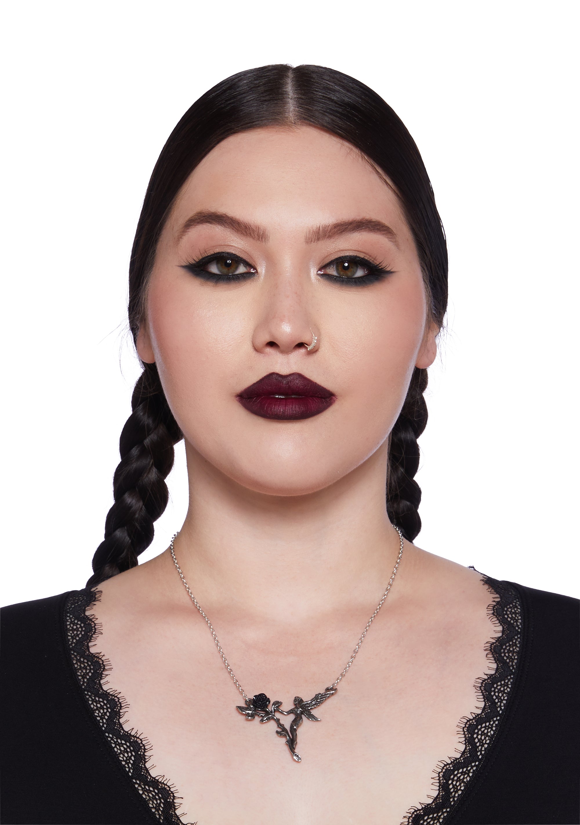 Alchemy England Pewter Fairy Rose Statement Necklace - Silver – Dolls Kill