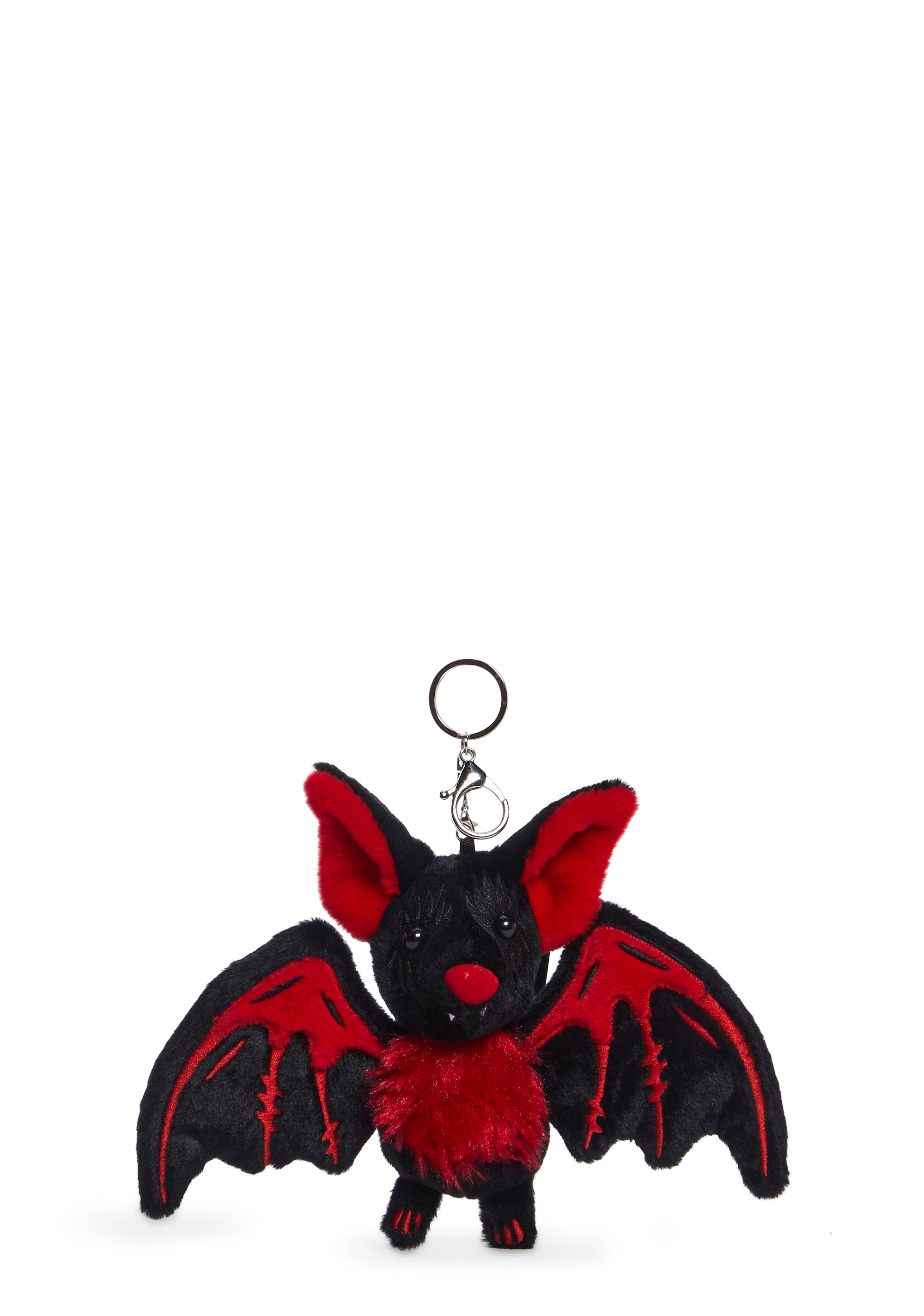 Widow Plush Faux Fur Bat Keychain - Multi – Dolls Kill