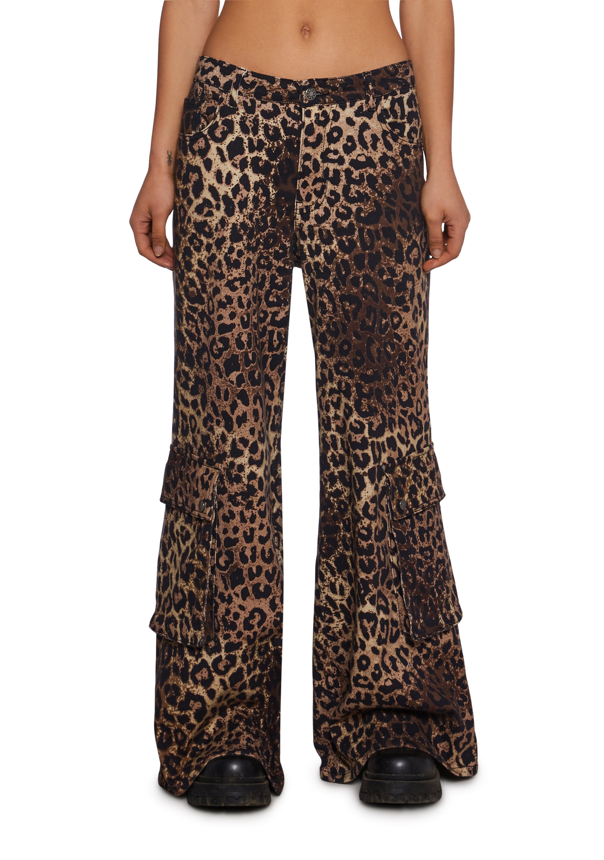 Leopard Print Wide Leg Cargo Pants Delia's - Leopard – Dolls Kill
