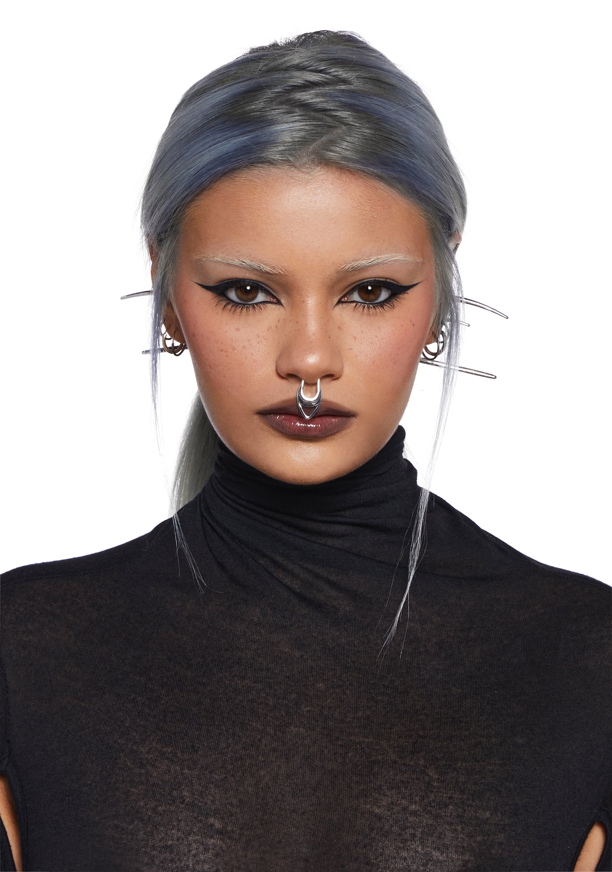Metal Three Piece Septum Ring Pack Darker Wavs - Silver – Dolls Kill