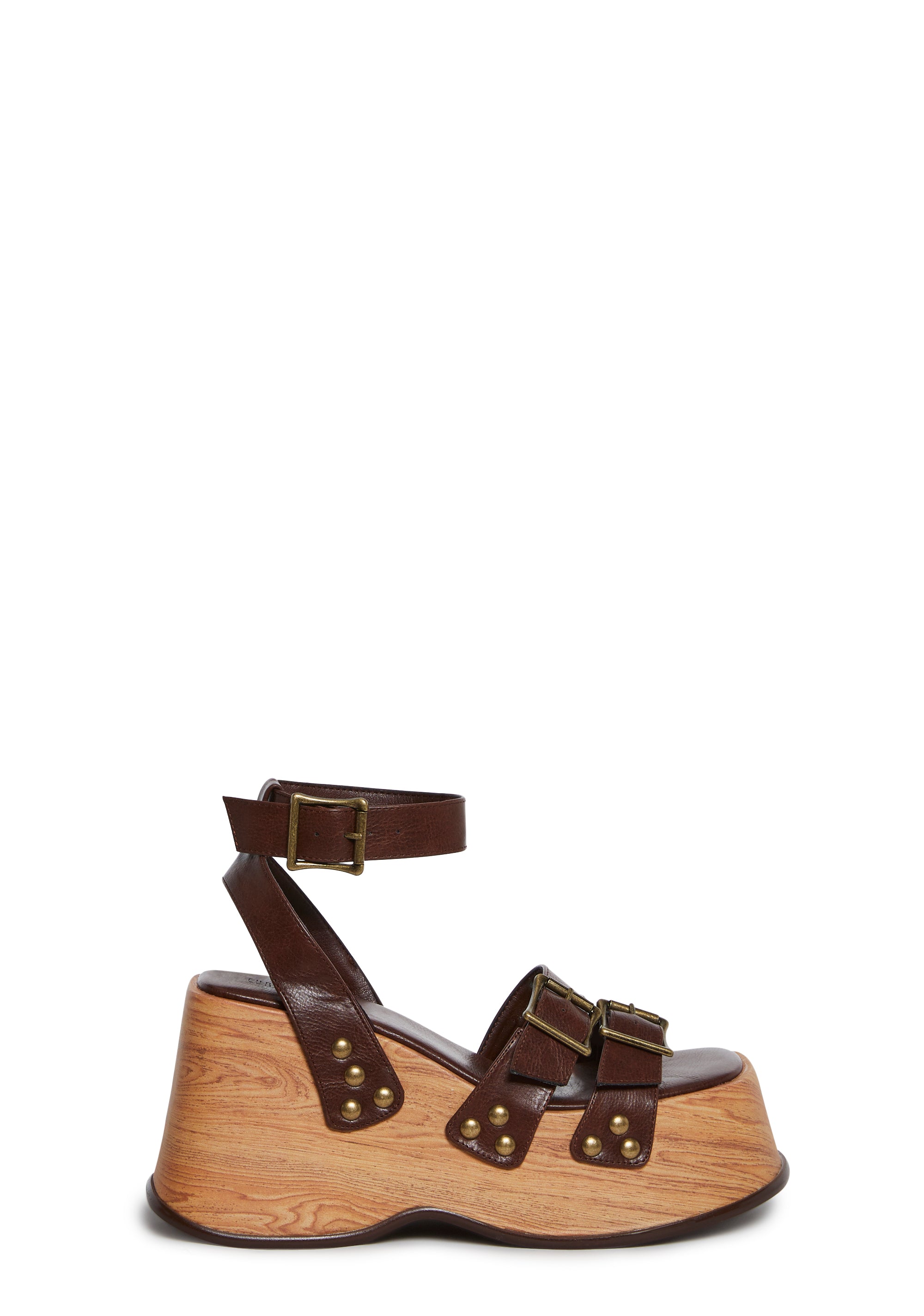 Hippie Platform Strappy Wedges Current Mood - Brown – Dolls Kill